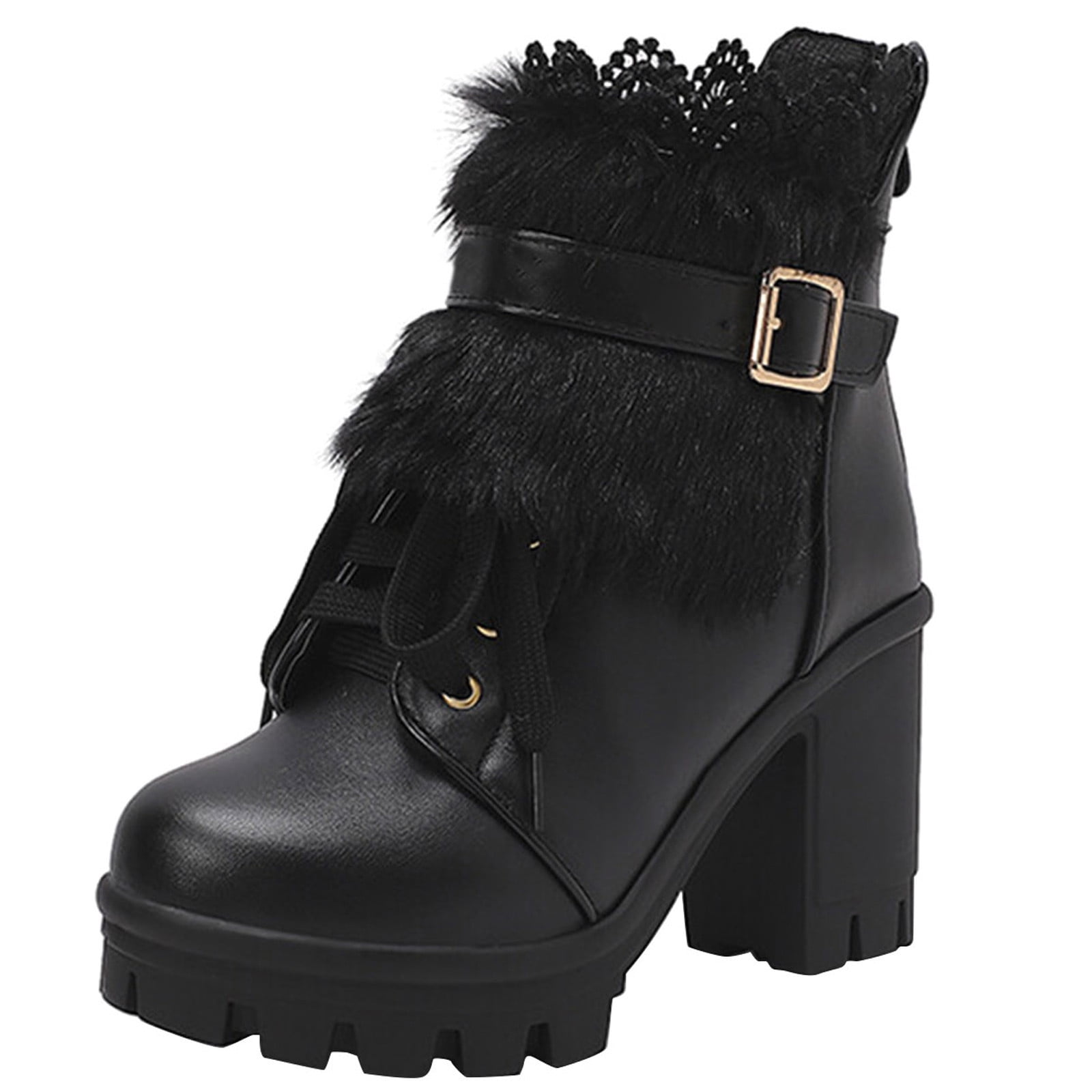 Lovskoo 2024 Platform Boots for Women Leather Wedge Shoes Lovskoo 2024 Platform Boots for Women Leather Wedge Shoes