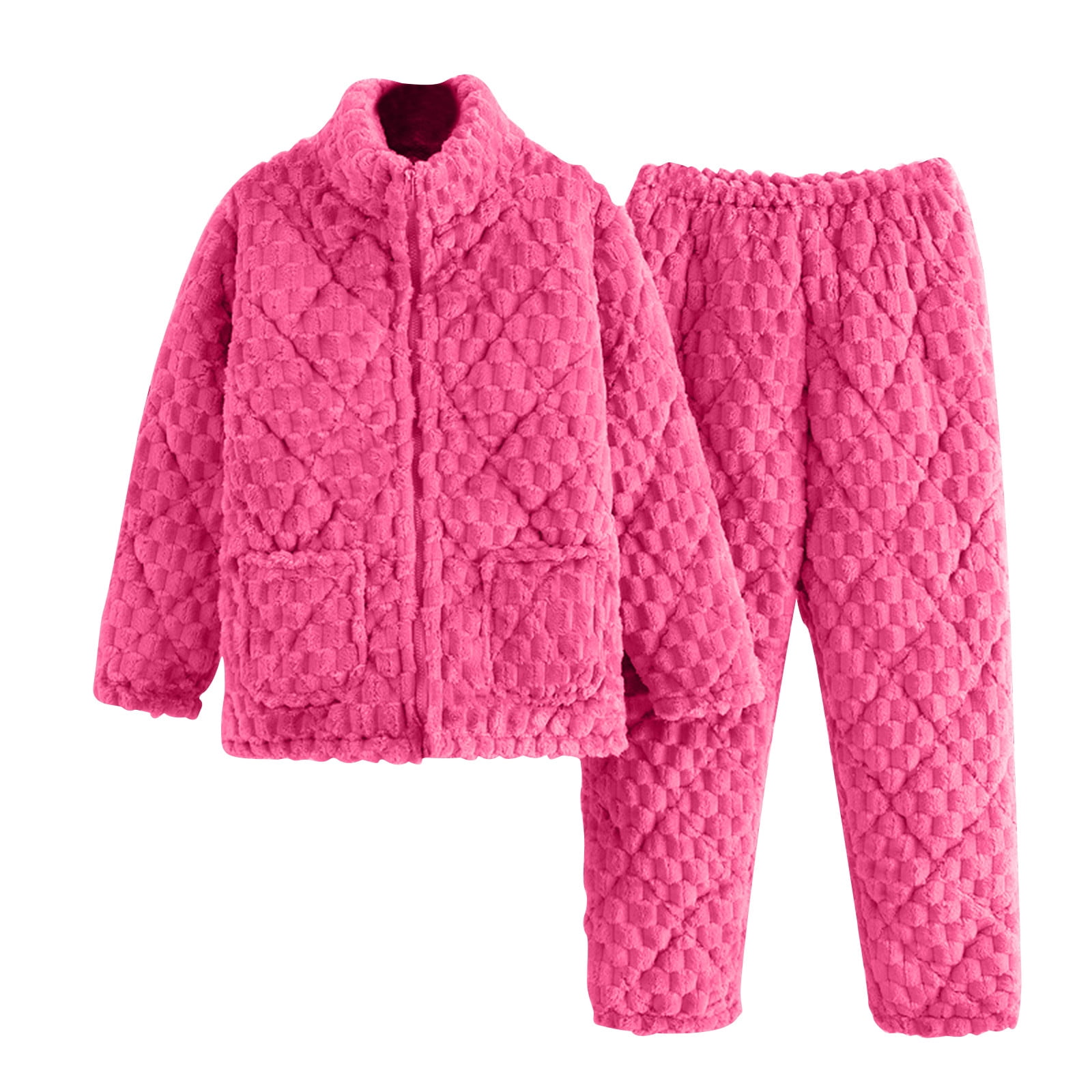 Lovskoo Women's Fuzzy Fleece Pajamas Set Fluffy Loungewear Winter Loose ...