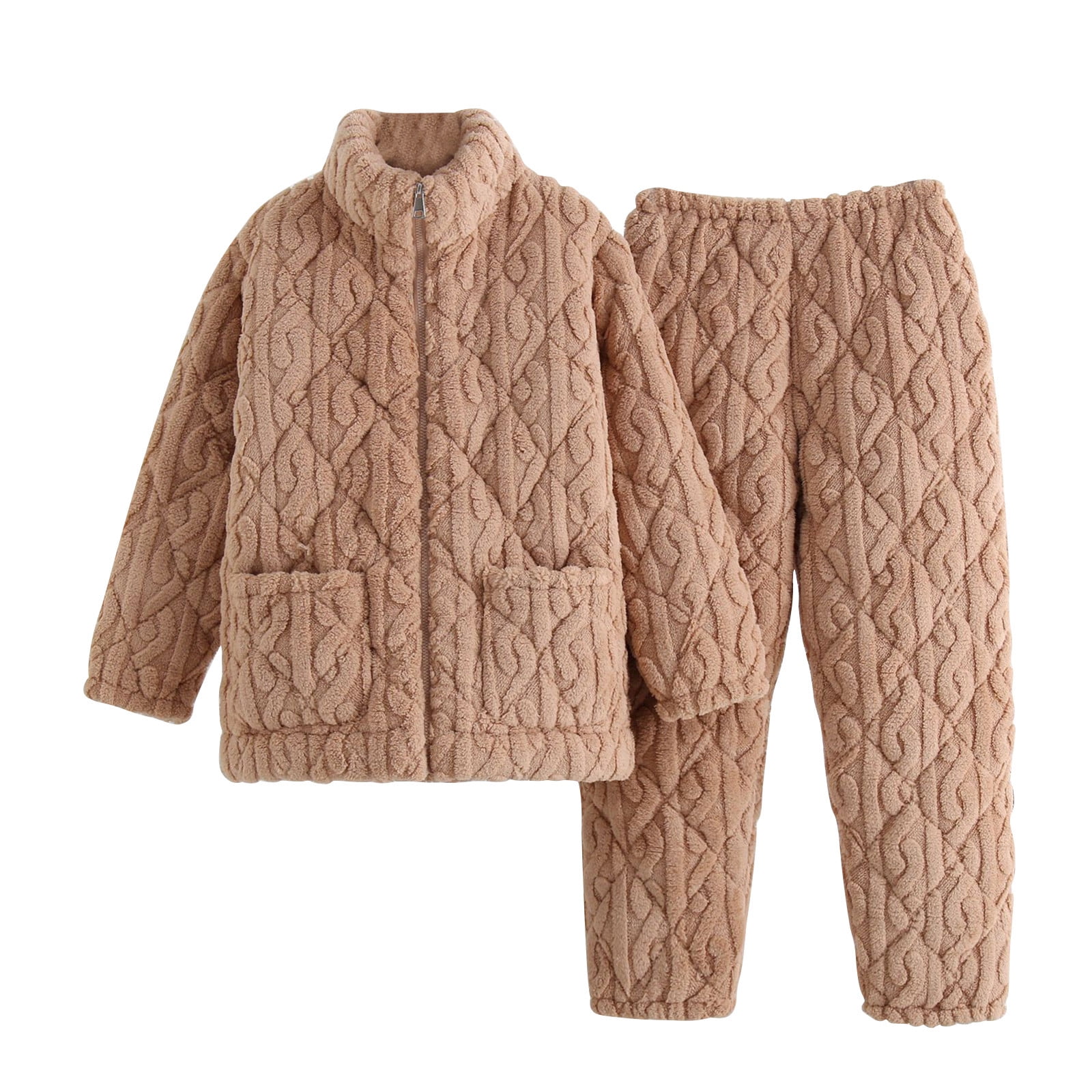 Lovskoo Women's Fuzzy Fleece Pajamas Set Fluffy Loungewear Winter Loose ...