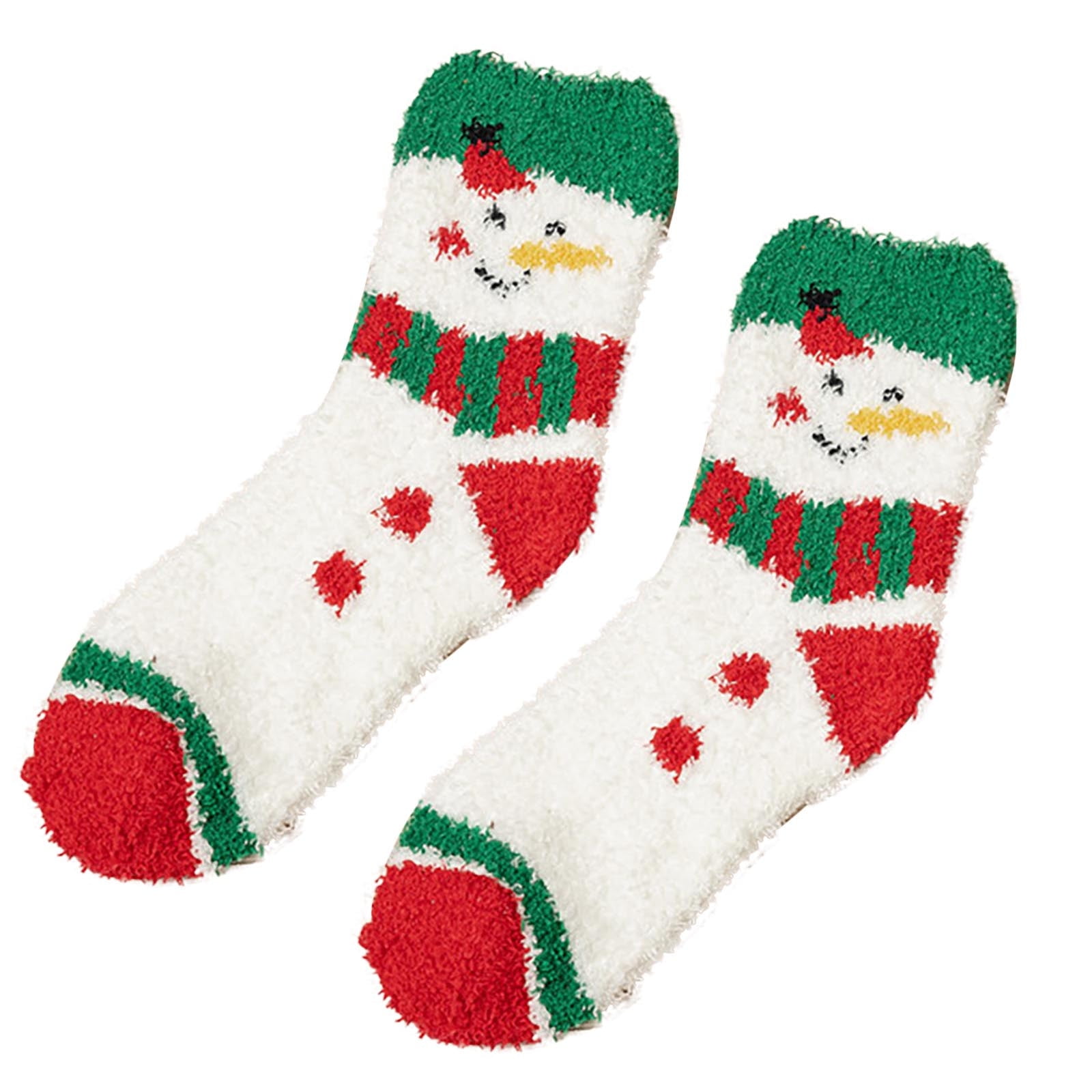 Lovskoo Christmas Coral Fleece Socks for Women Fuzzy Colorful Warm ...