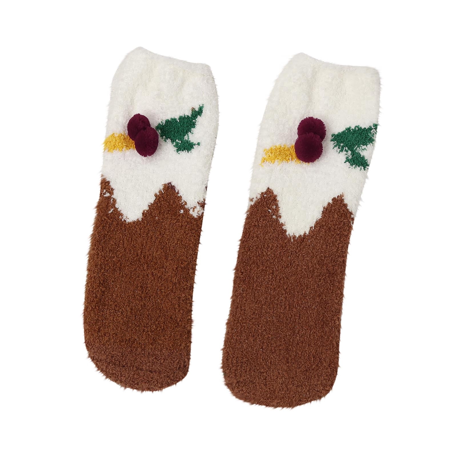 Lovskoo Christmas Coral Fleece Socks for Women Fuzzy Colorful Warm ...