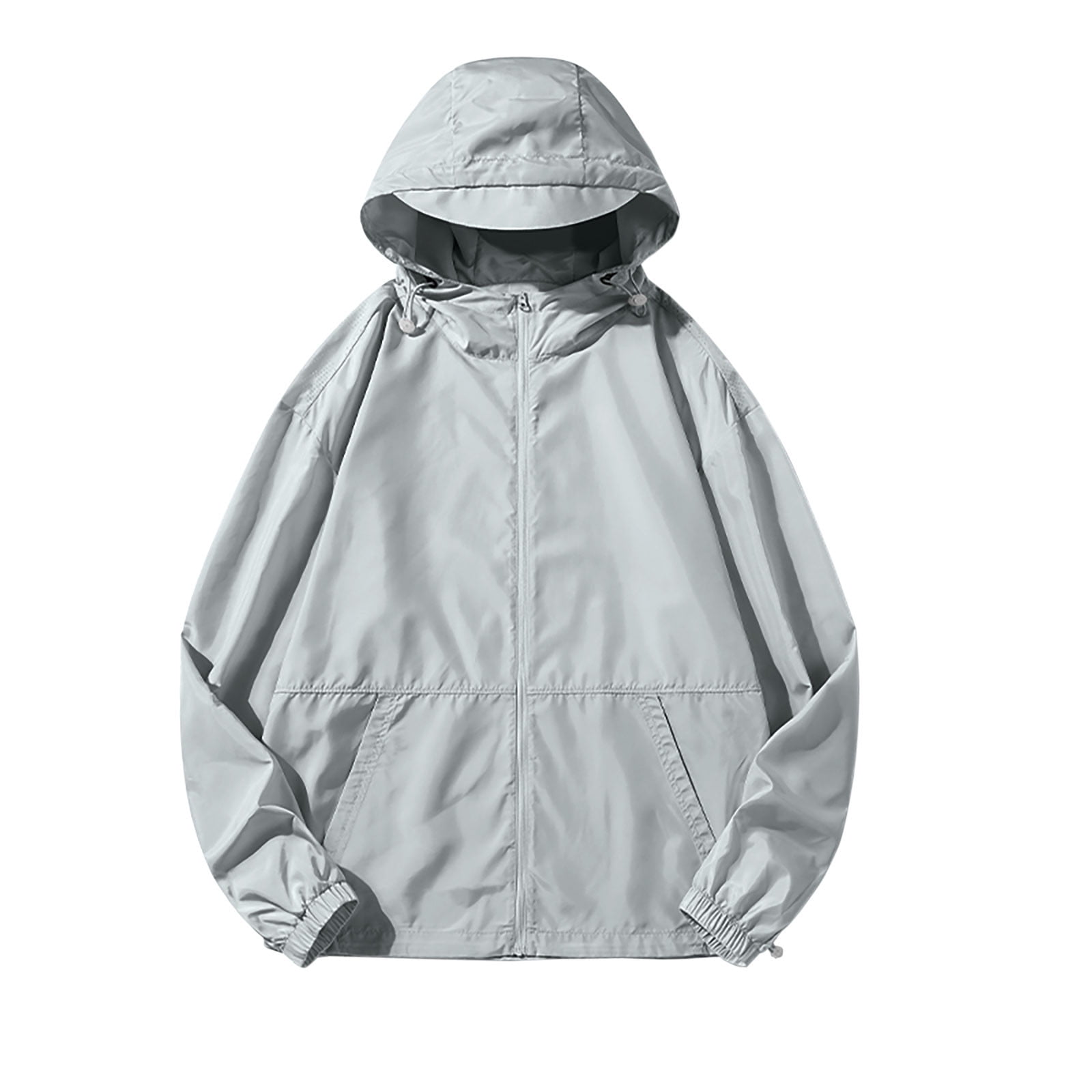 Lovskoo 2024 Unisex Rain Jacket Hooded Zip Up for Women and Men Long ...