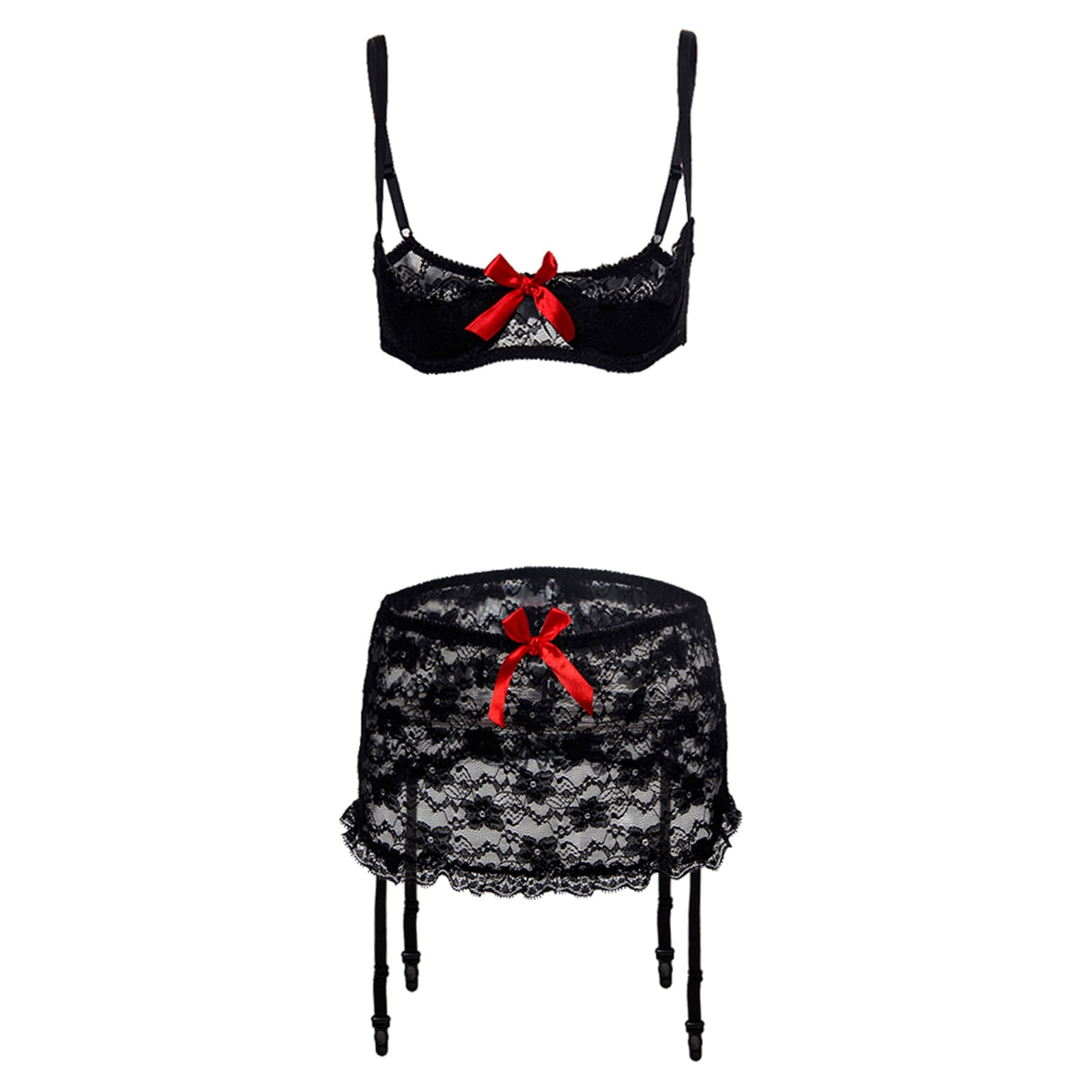 Lovskoo 2024 Women Plus Size Lingerie Naughty With Garter Belt Erotic