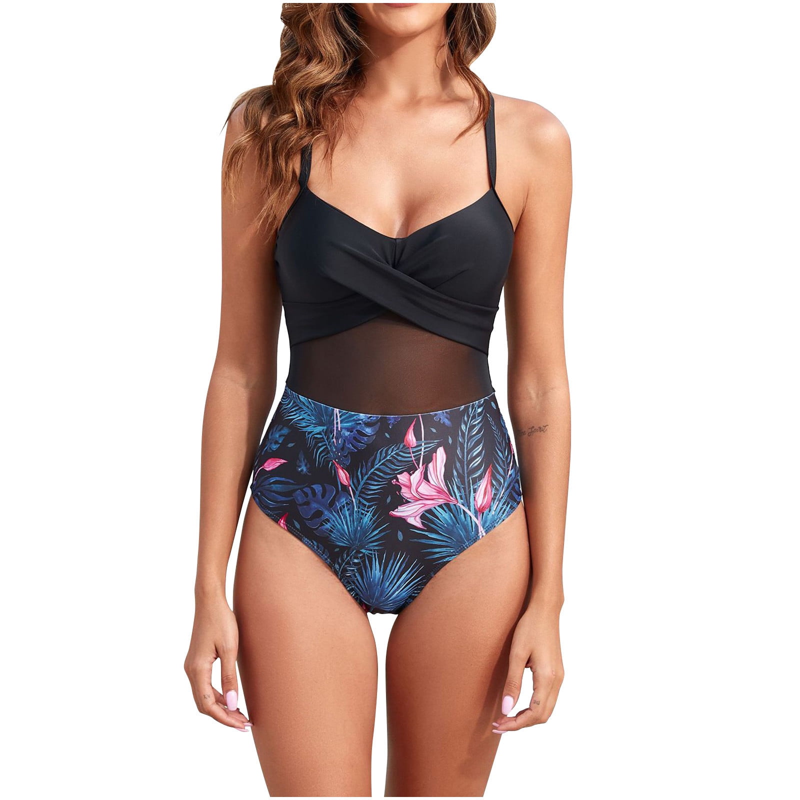 Lovskoo 2024 Women Swimsuit One Piece Bathing Suit Sexy Bikini Push Up