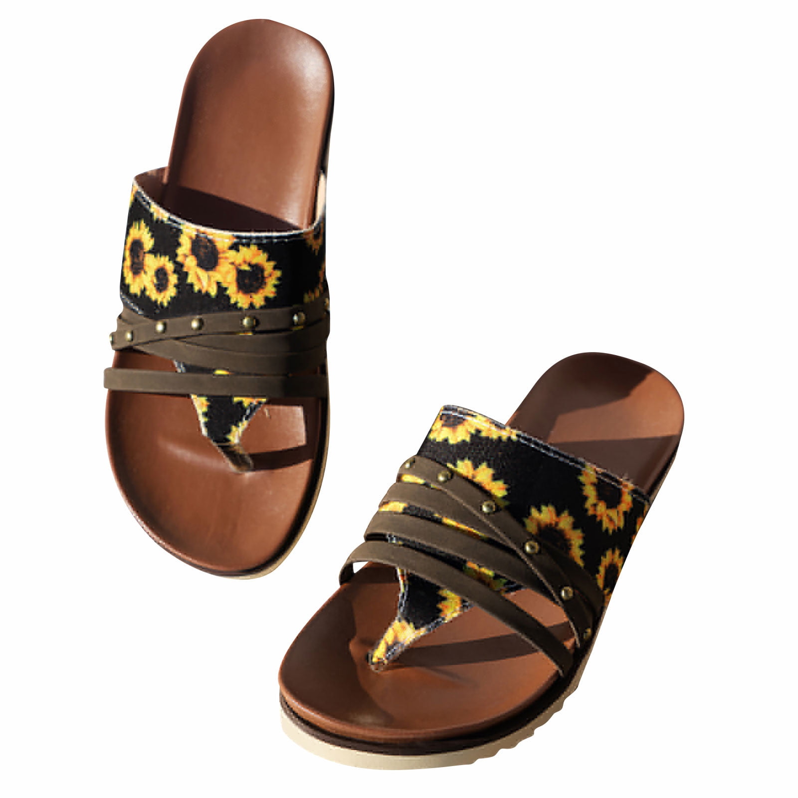 Lovskoo 2024 Women's Beach Retro Flip-Flop Slides Strap Slippers ...