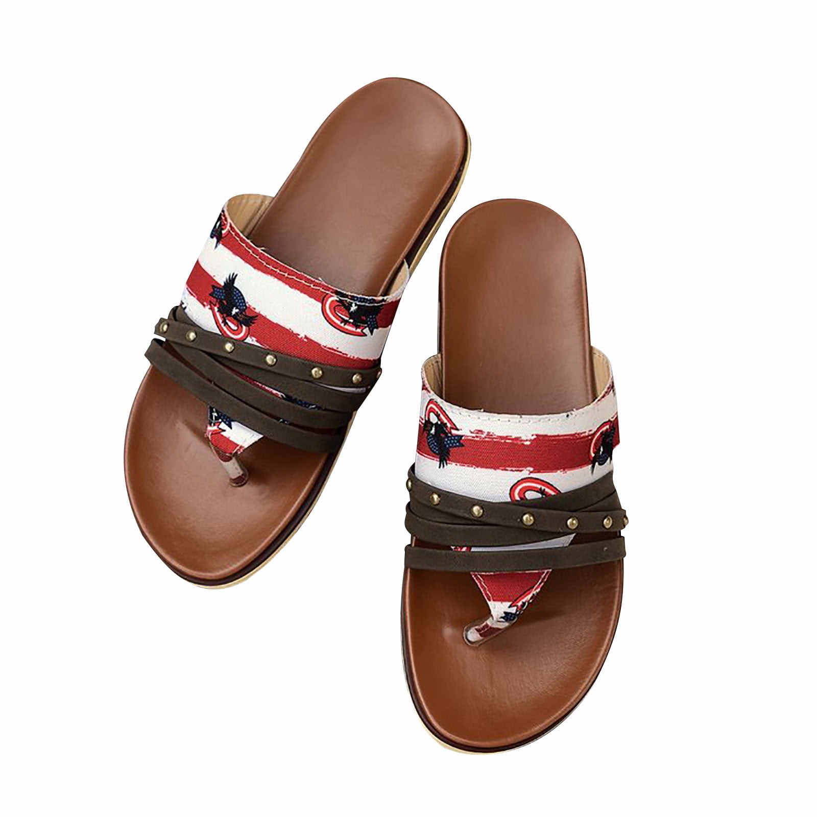 Lovskoo 2024 Women's Beach Retro Flip-Flop Strap Slippers Comfortable ...