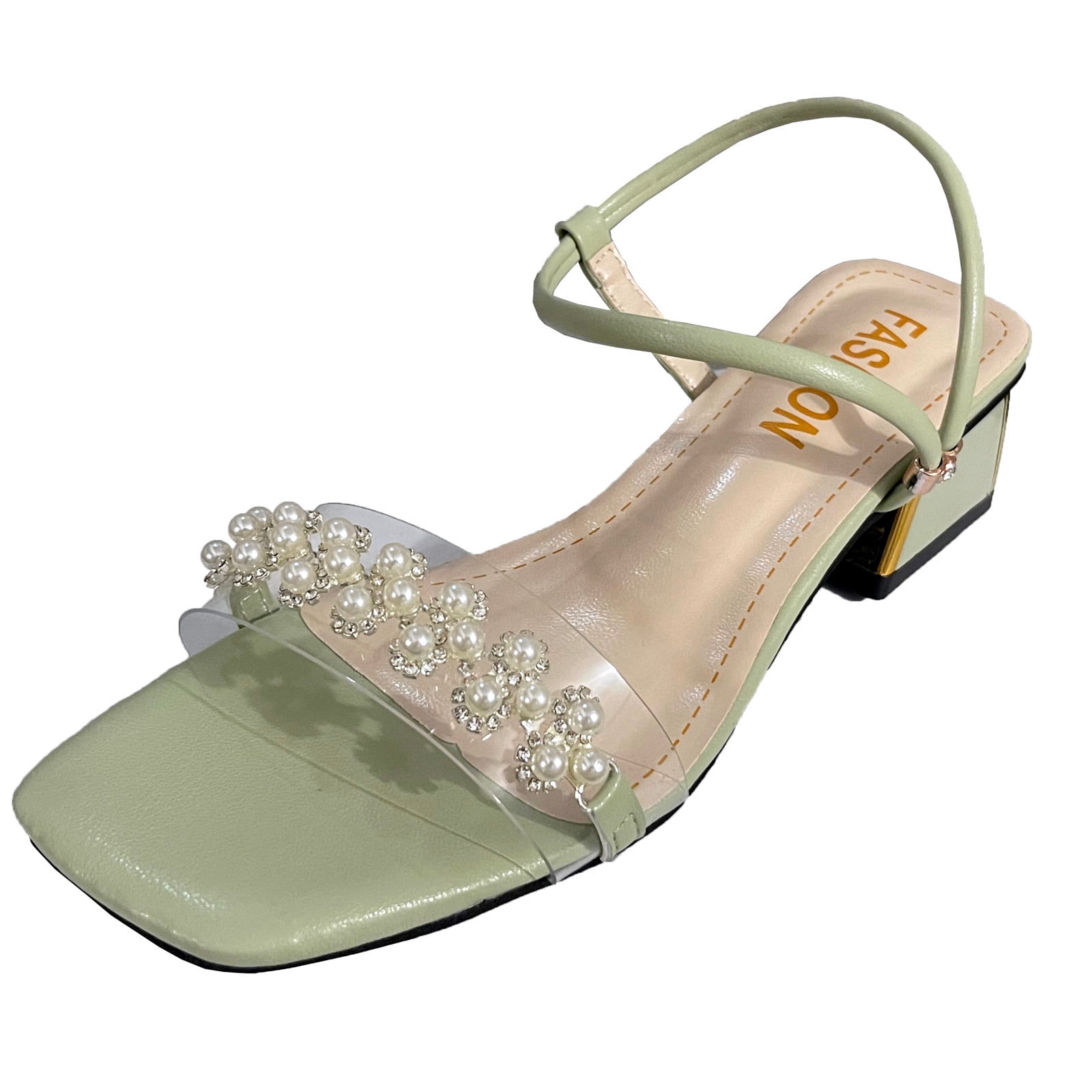 Lovskoo 2024 Women's Chunky Block Heel Sandals Open Toe Ankle Strap Heels Pumps Thick Medium ...