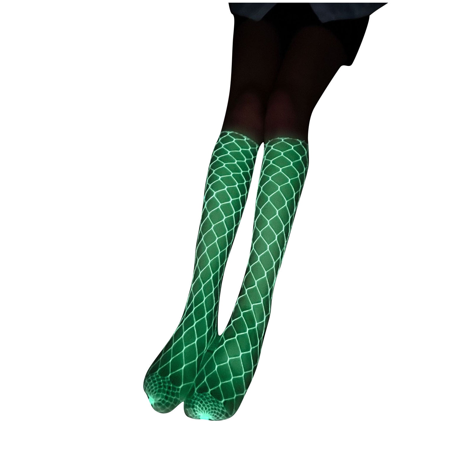 Lovskoo 2024 Women's Glow In The Dark Fishnet Stockings Hollow Fishnet ...