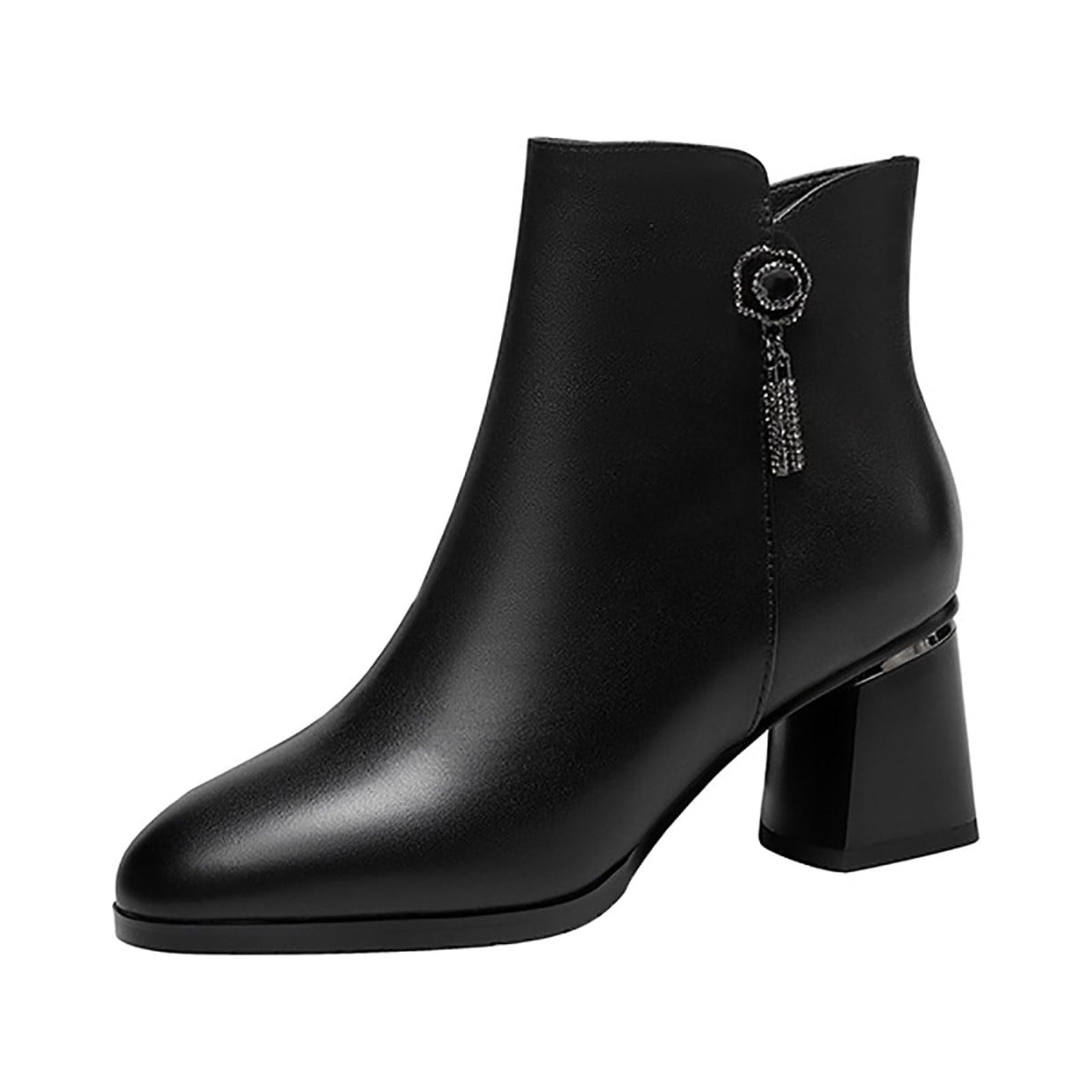 Lovskoo 2024 Women's High-Heels Ankle Boots Closed Toe Plus Size ...