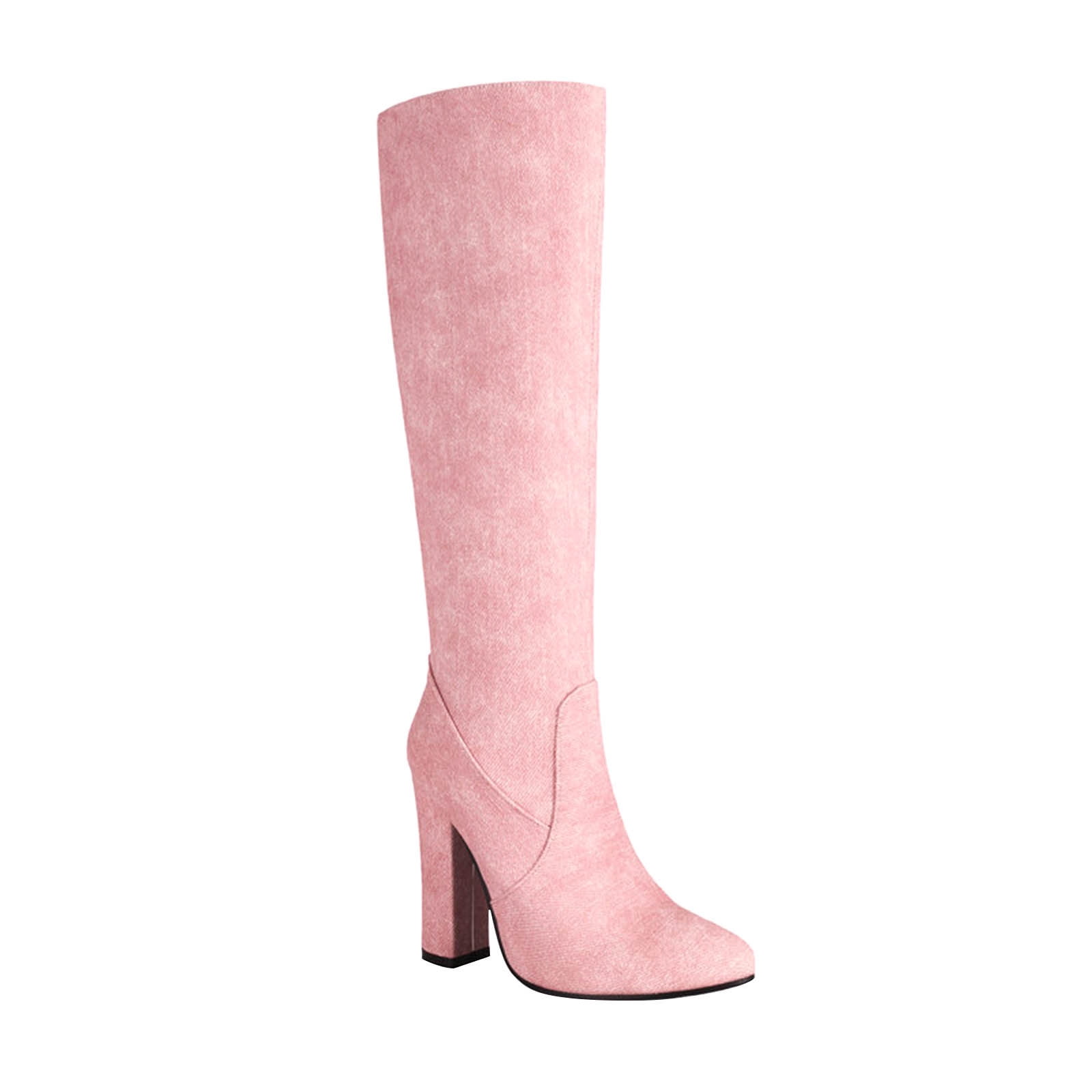 Lovskoo 2024 Women's Knee High Boots Pointed Toe Chunky Heel Large Fall ...