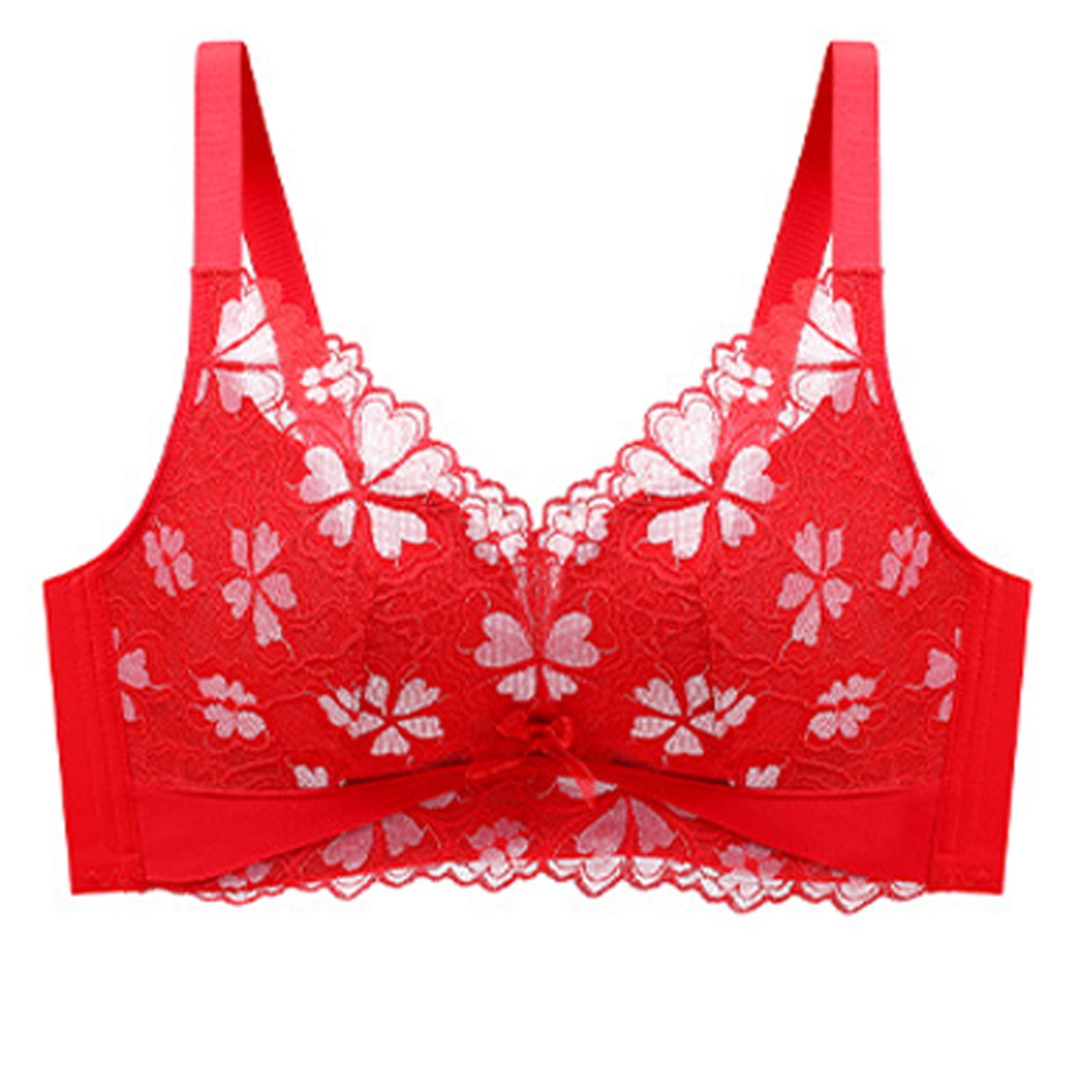 Lovskoo 2024 Women's Lace Wireless Bra Lacy Full-Coverage Bra for Women ...