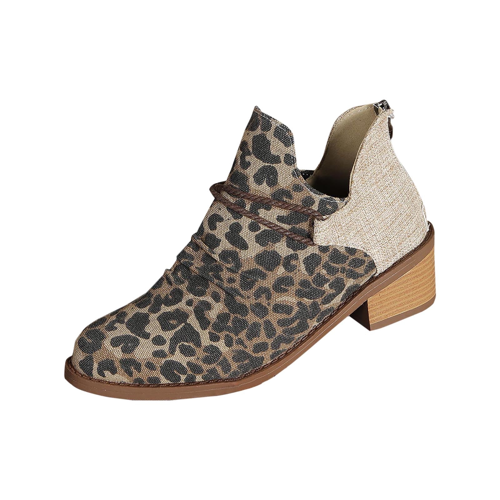 Lovskoo 2024 Women's Low-Heeled Ankle Boots Closed Toe Pointed Chunky ...