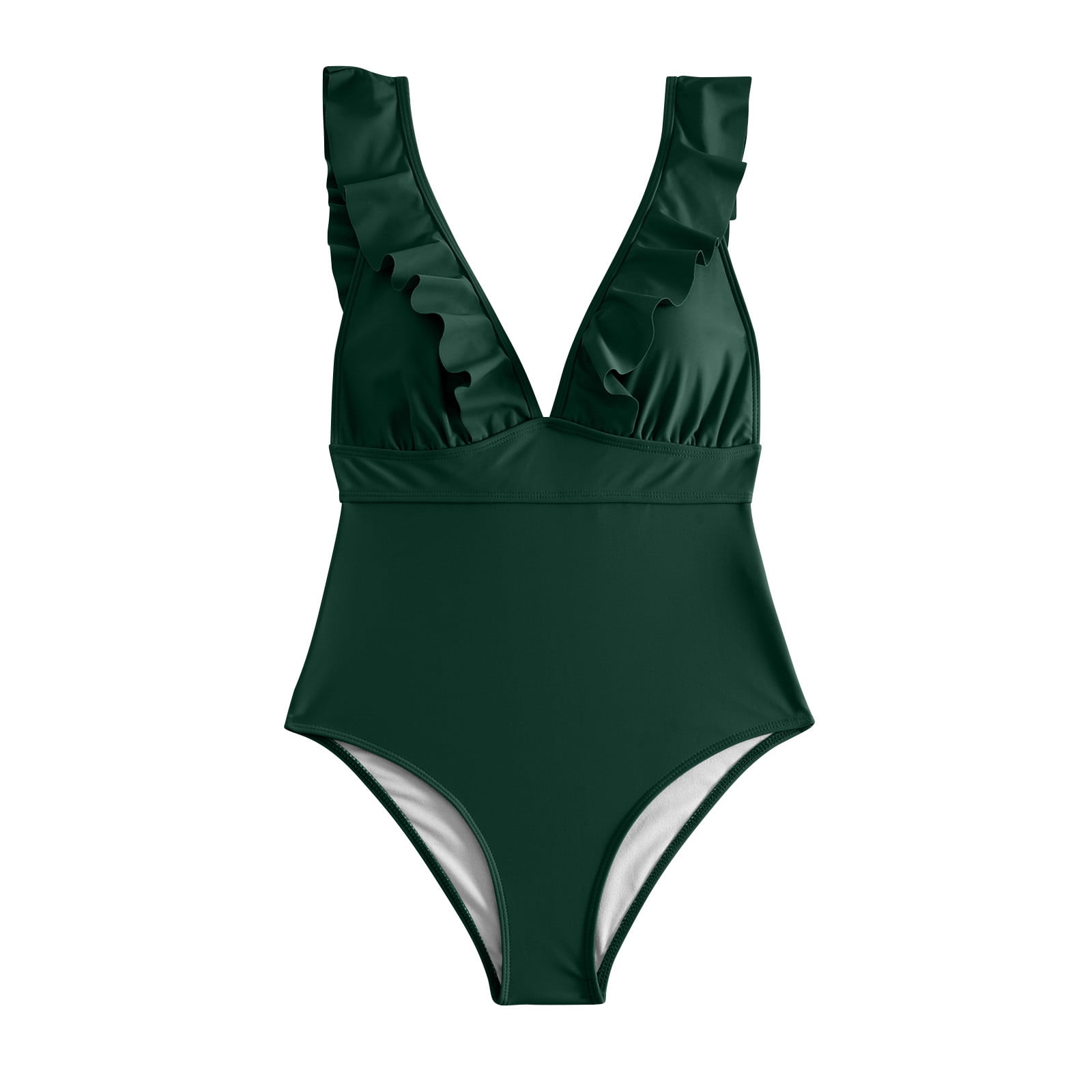 Lovskoo 2024 Women's One Piece Swimsuits Sleeveless Solid Bandage ...
