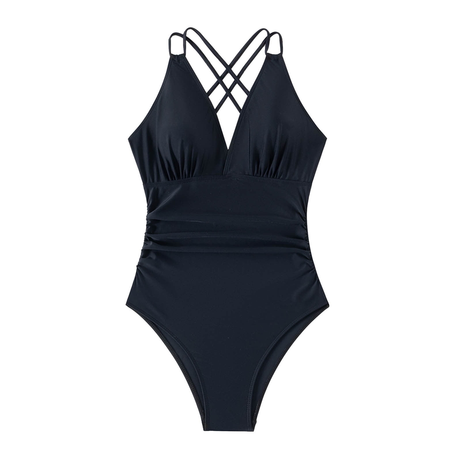 Lovskoo 2024 Women's One Piece Swimsuits Sleeveless Solid Color ...