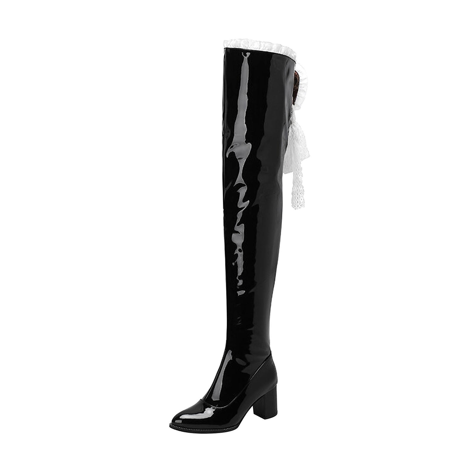 Lovskoo 2024 Women's Over-The-Knee Boots Pointed Toe Chunky Heel Fall ...