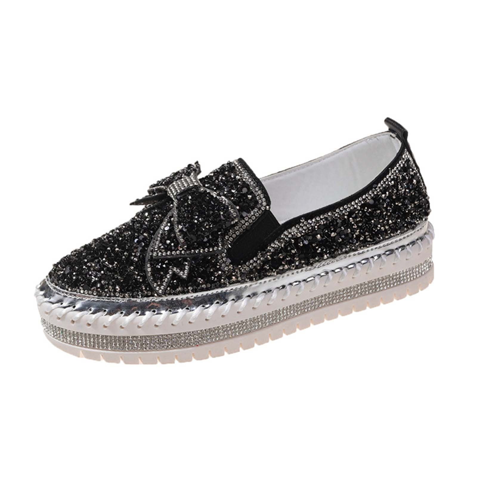 Lovskoo 2024 Women's Platform Shoes Plus-Size Flat Color-Matching ...