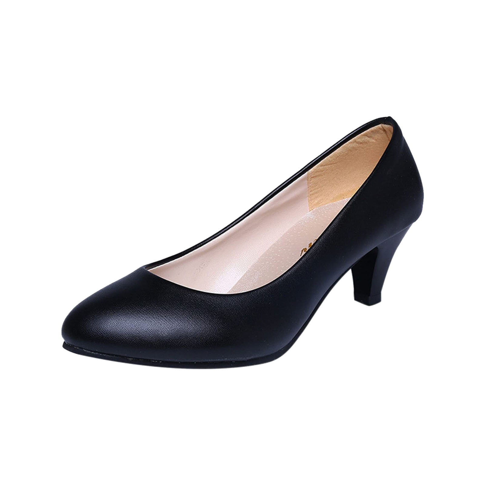 Lovskoo 2024 Women's Pumps Pointed Toe Versatile Medium Heeled Four ...