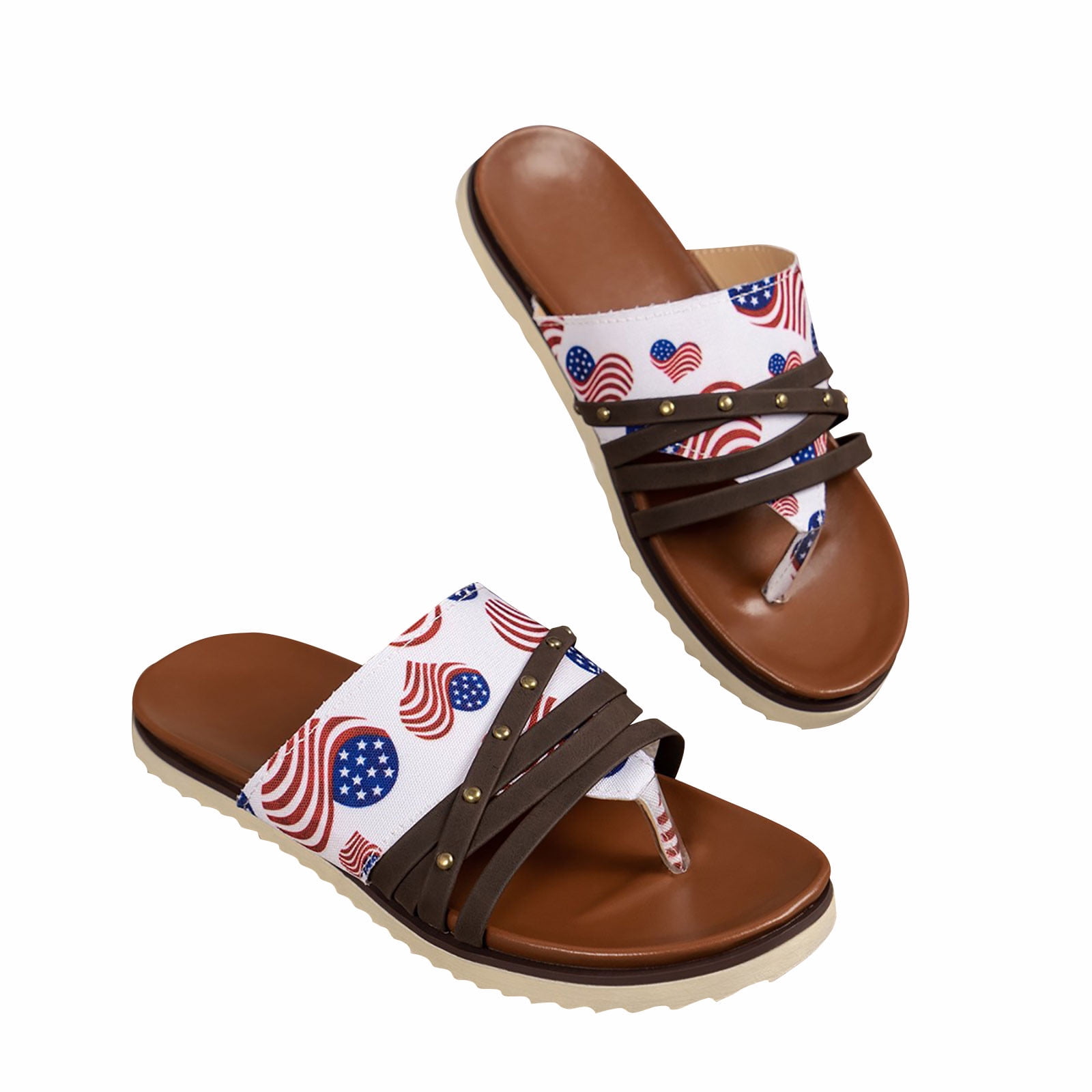 Lovskoo 2024 Women's Retro Flip-Flop Slides Strap Beach Slippers Clip Toe Comfortable Walking ...