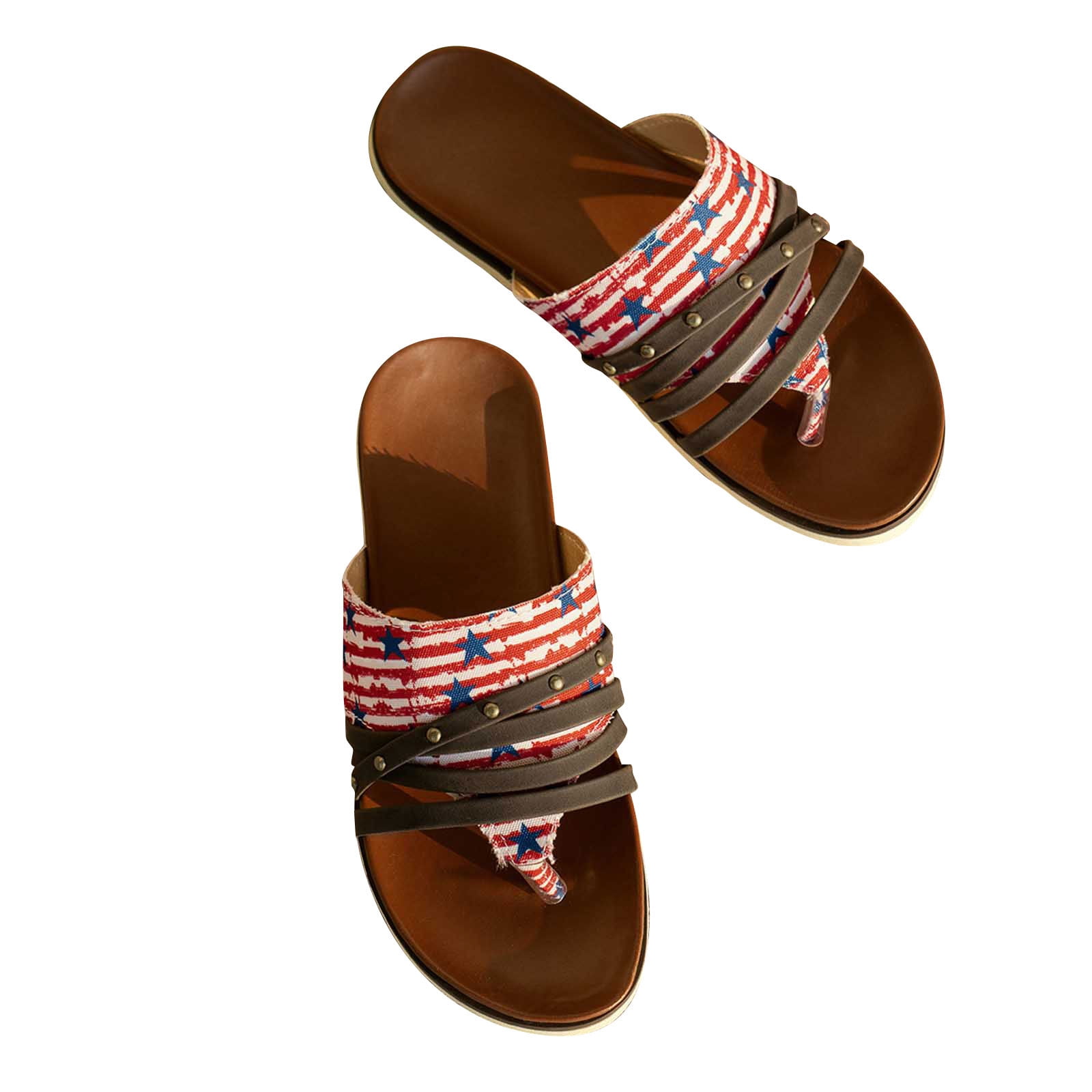 Lovskoo 2024 Women's Summer Beach Retro Flip-Flop Slides Strap Slippers ...