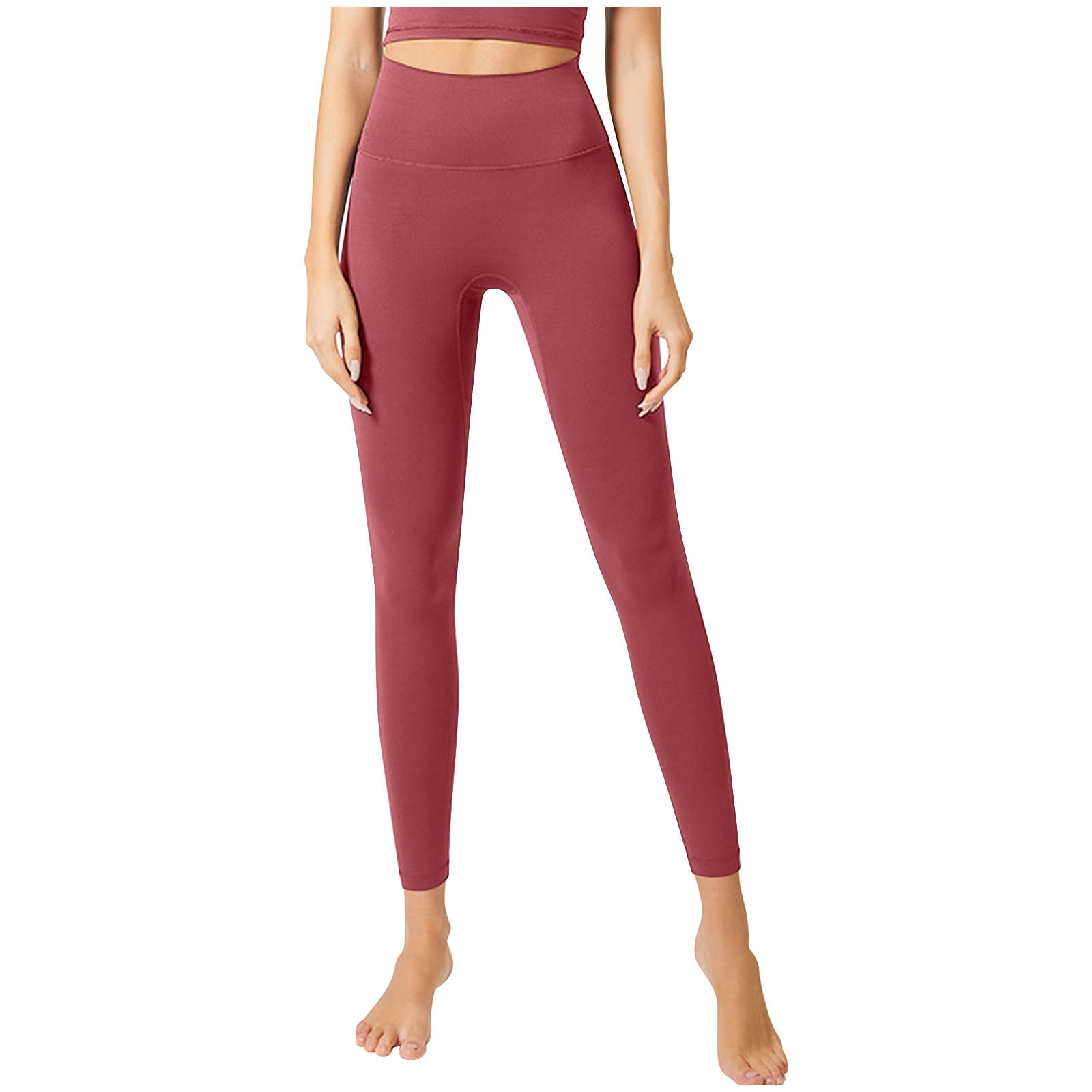 Lovskoo 2024 Women's Trendy Solid High Waisted Leggings Ladies Bottom ...