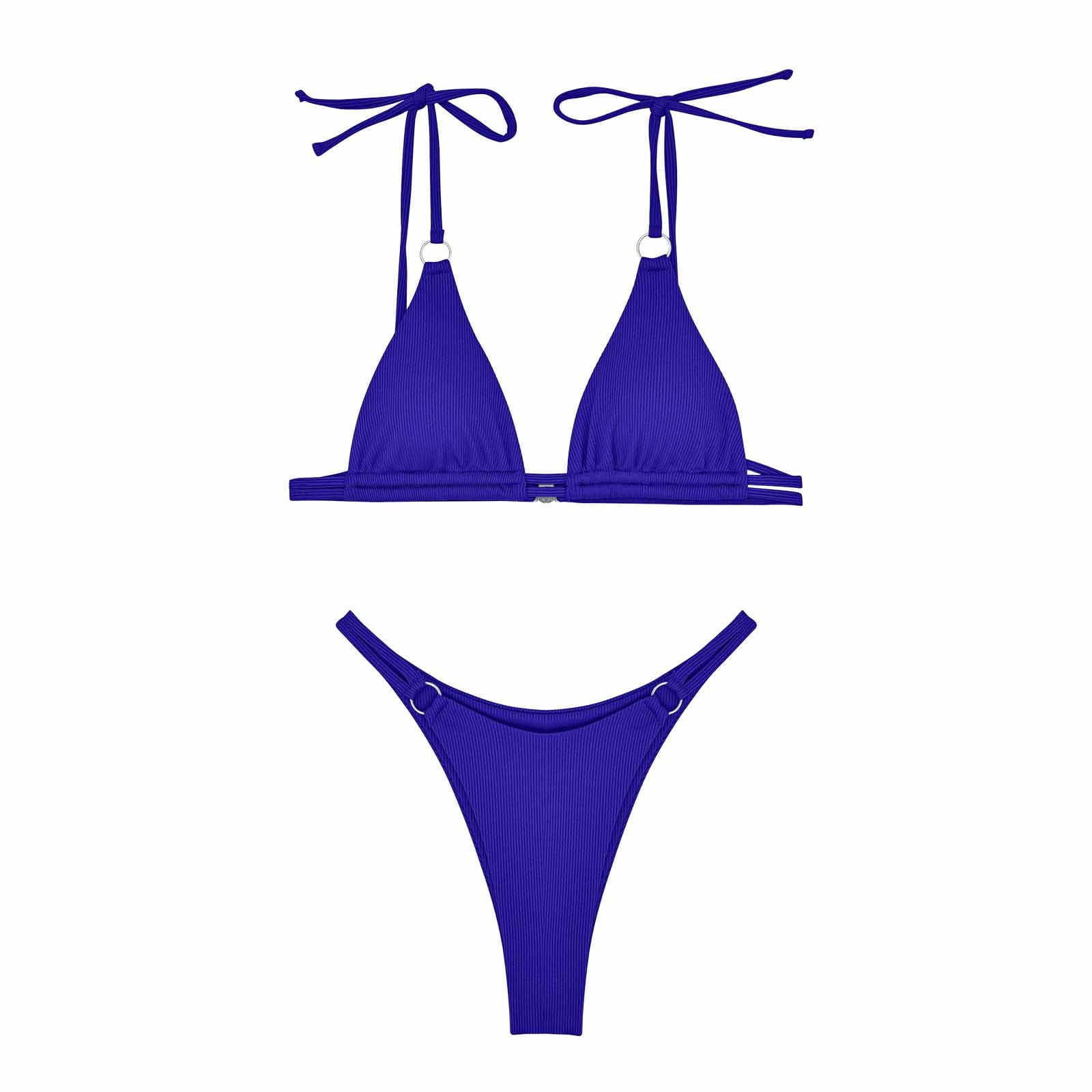 Lovskoo 2024 Women's Triangle Bikini Multiway Fishnet Tie Side Bandeau ...