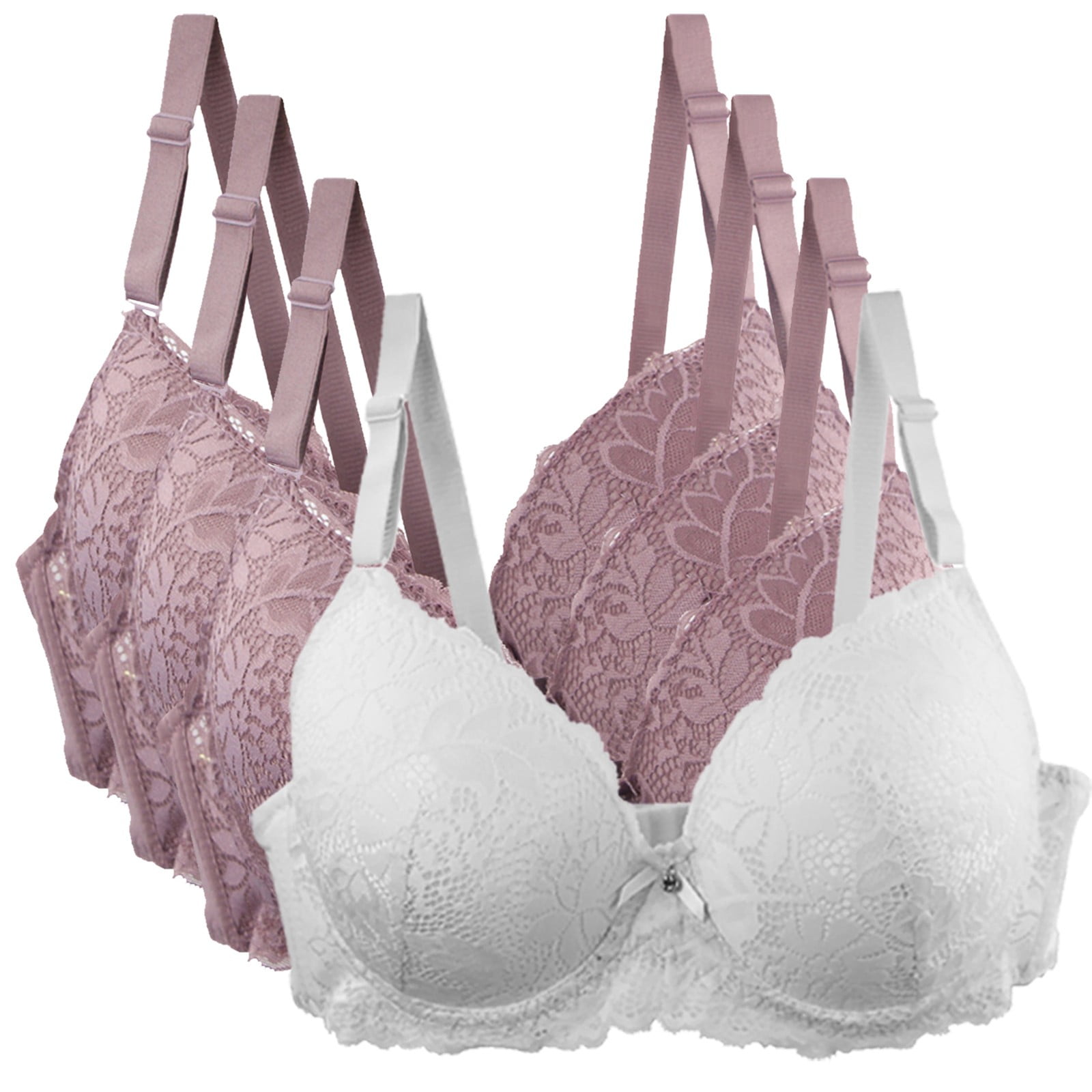 Lovskoo 4Pack Bra For Women Seamless Lace Sports Comfortable Breathable ...