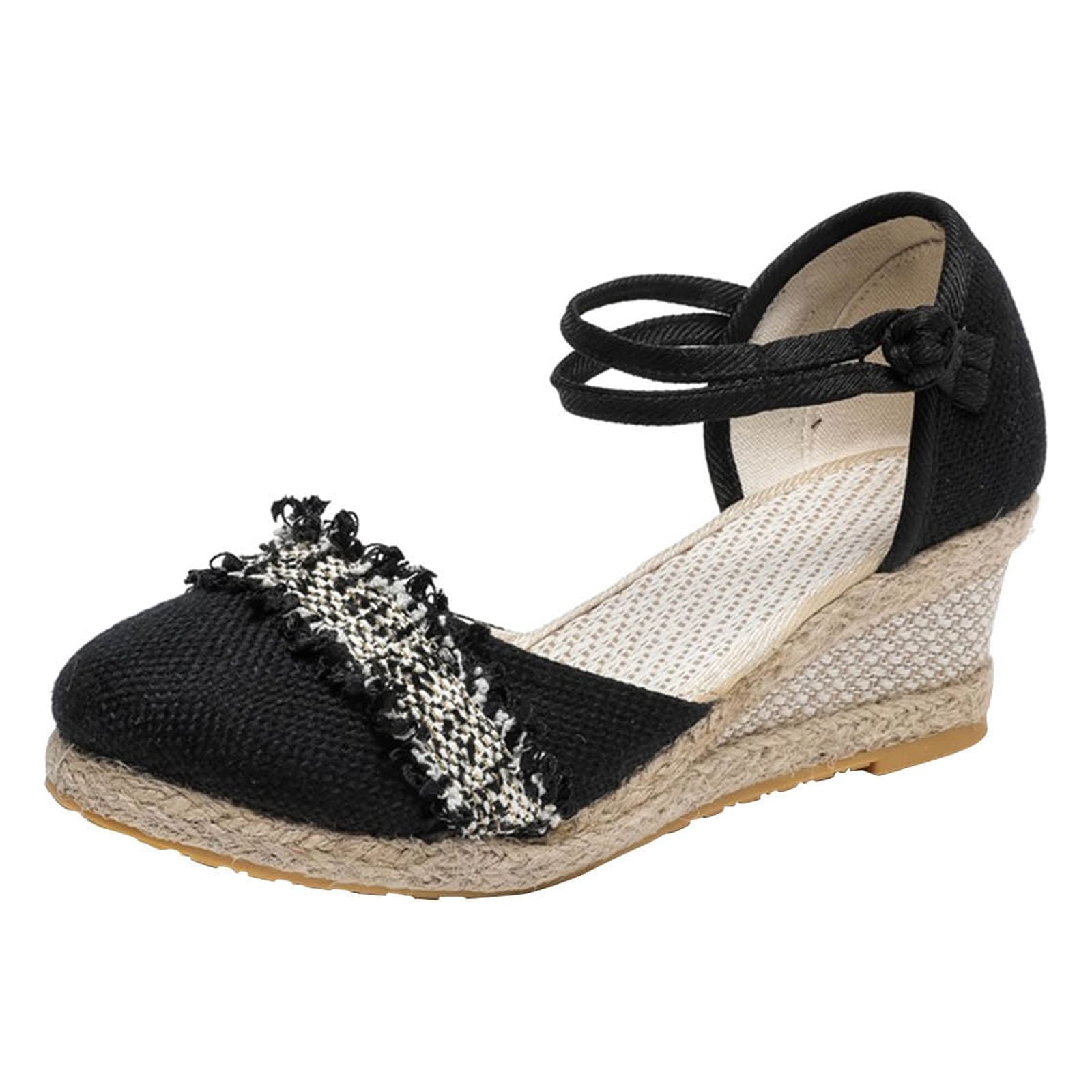 Lovskoo 2024 Womens Summer Espadrilles Wedge Sandals Platform Closed ...