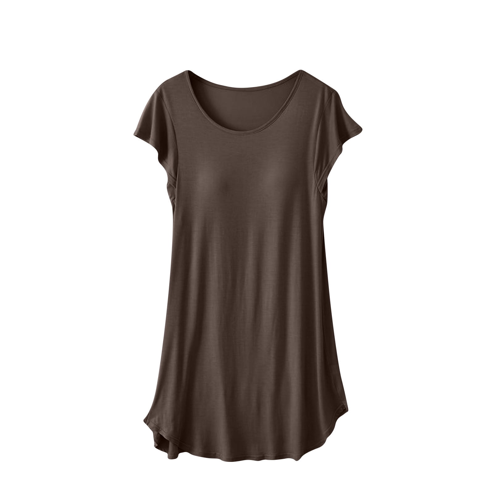 Lovskoo 2024 Womens Summer Nightgowns Cotton Sleepwear Crewneck Sleep ...