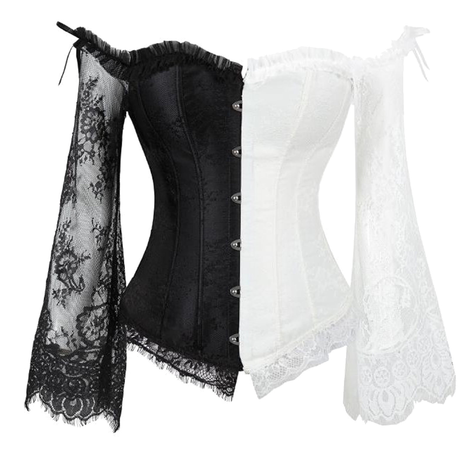 Lovskoo 2024 Womens Vintage 1920S Renaissance Princess Corset Tops Lace ...