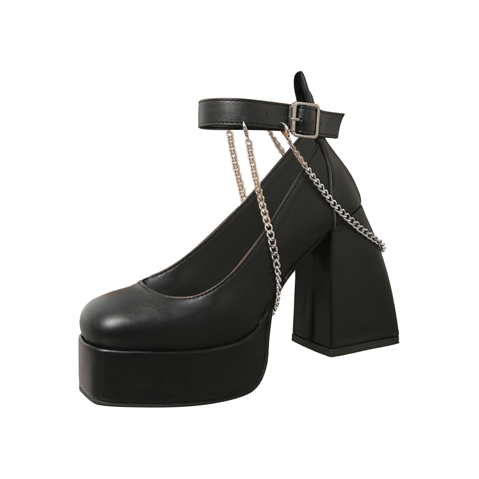 Lovskoo 2024 Women's Oversized Platform Ankle Strap Pumps High Chunky ...