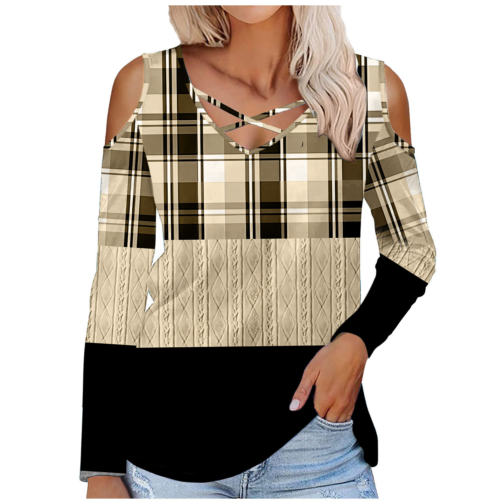 Lovskoo Cold Shoulder Tops for Womens Fall Tops Floral Printed Fashion ...