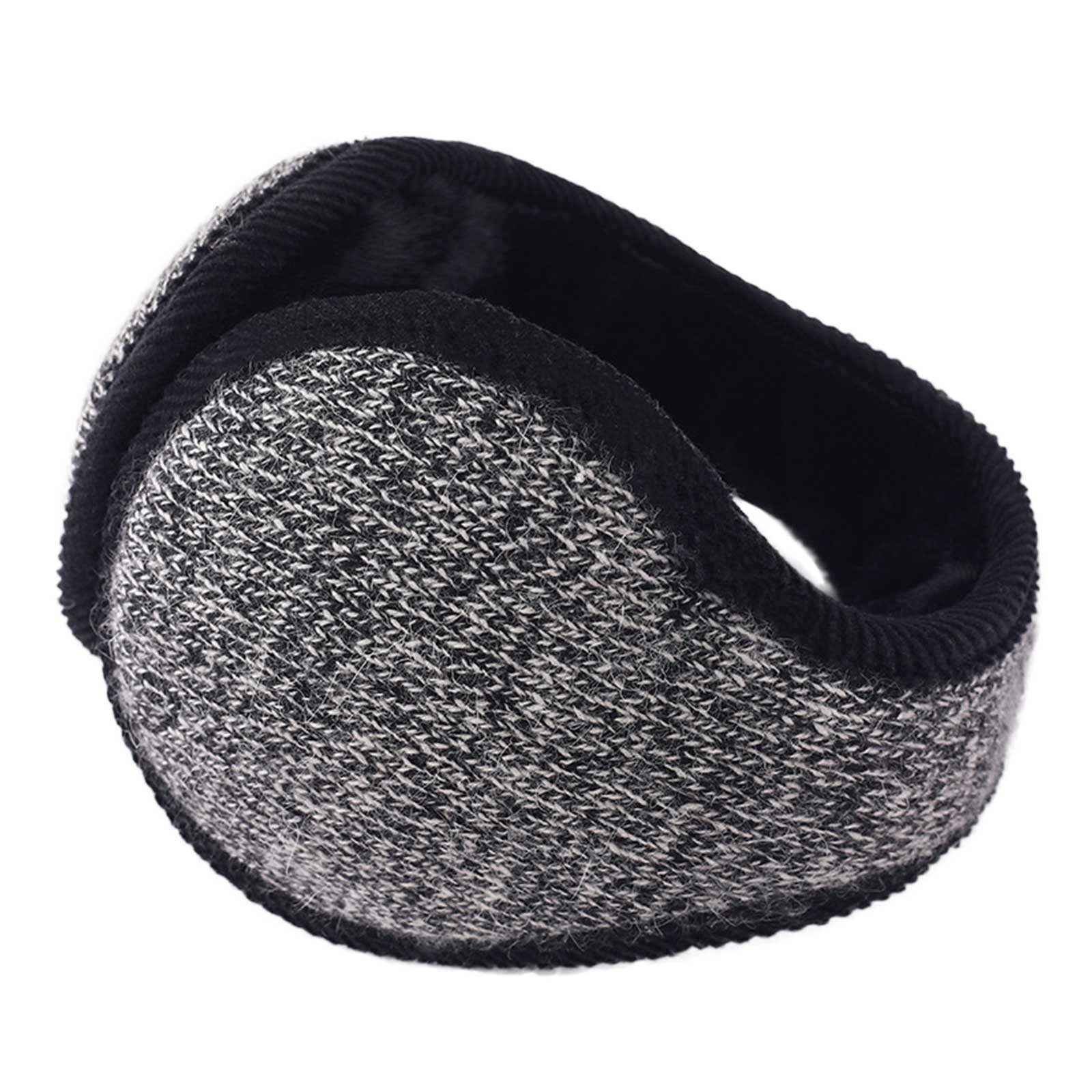 Lovskoo Man's Winter Knit Earmuffs Foldable Solid Color Polar Fleece ...