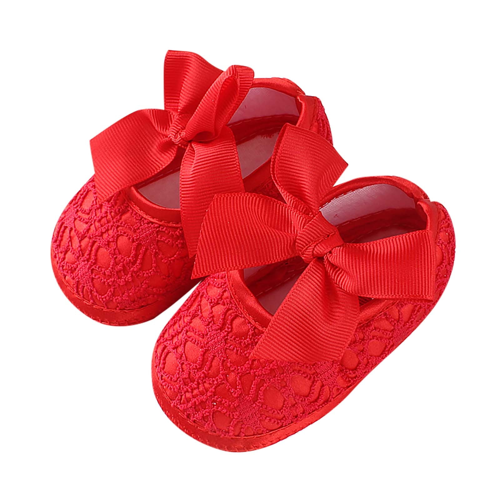 Zwiiyzr Girls Baby First Walking Shoes 0-15 Months Infant Dress Shoes Toddler Kids Non-Slip ...