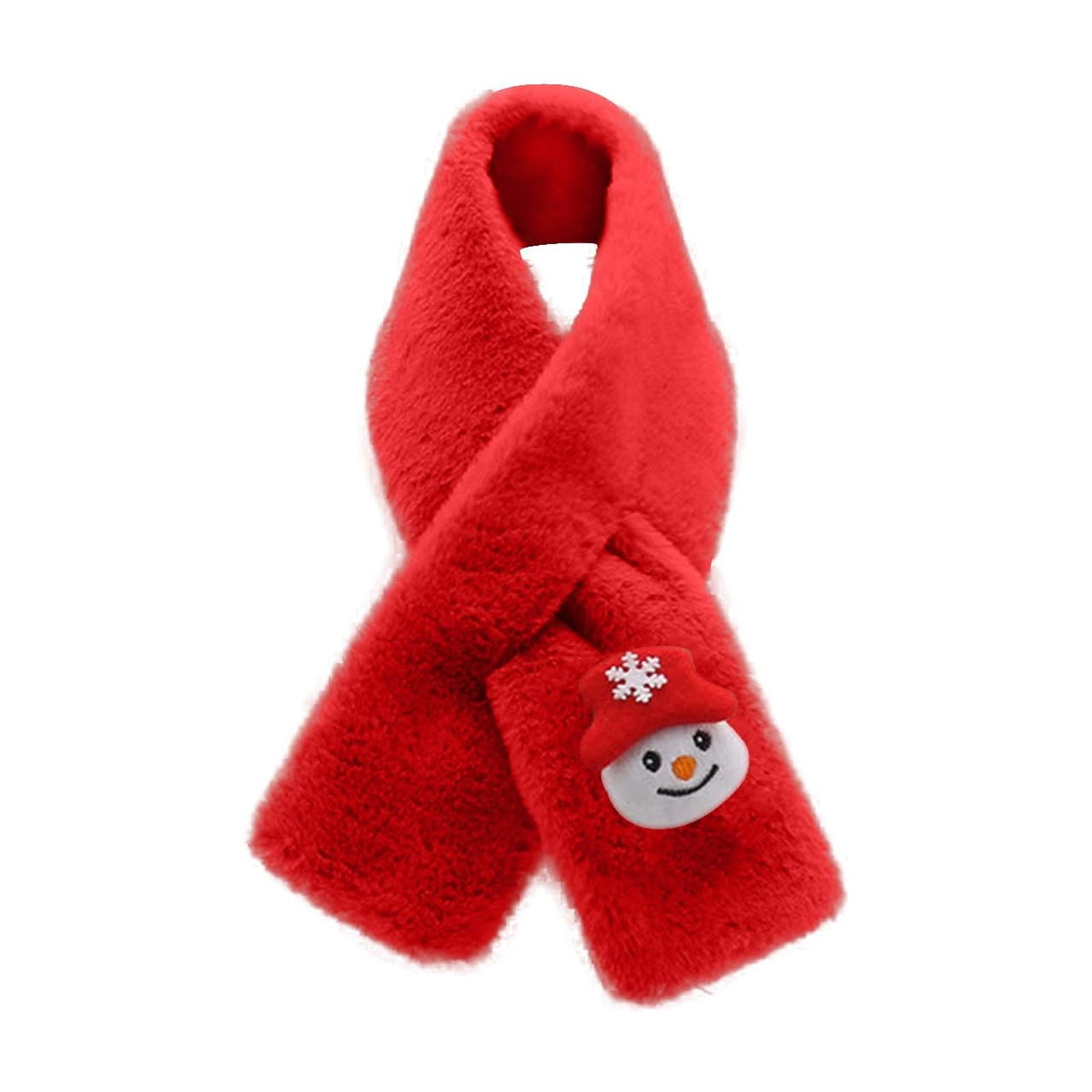 Lovskoo Kids Christmas Scarf Winter Knitted Kids Scarves Solid Color ...