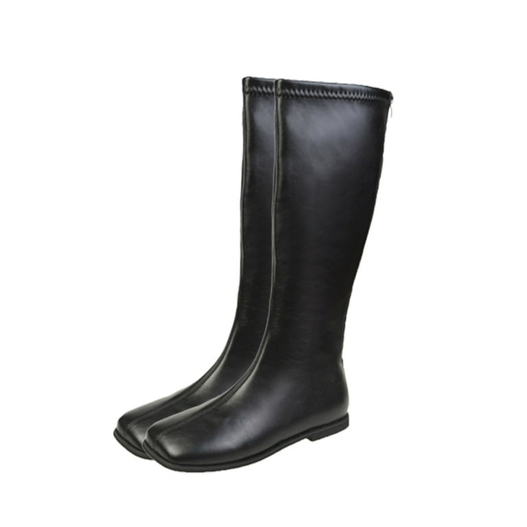 Lovskoo Knee High Boots Women Square Toe Flat Heels Short Lovskoo Knee High Boots Women Square Toe Flat Heels Short