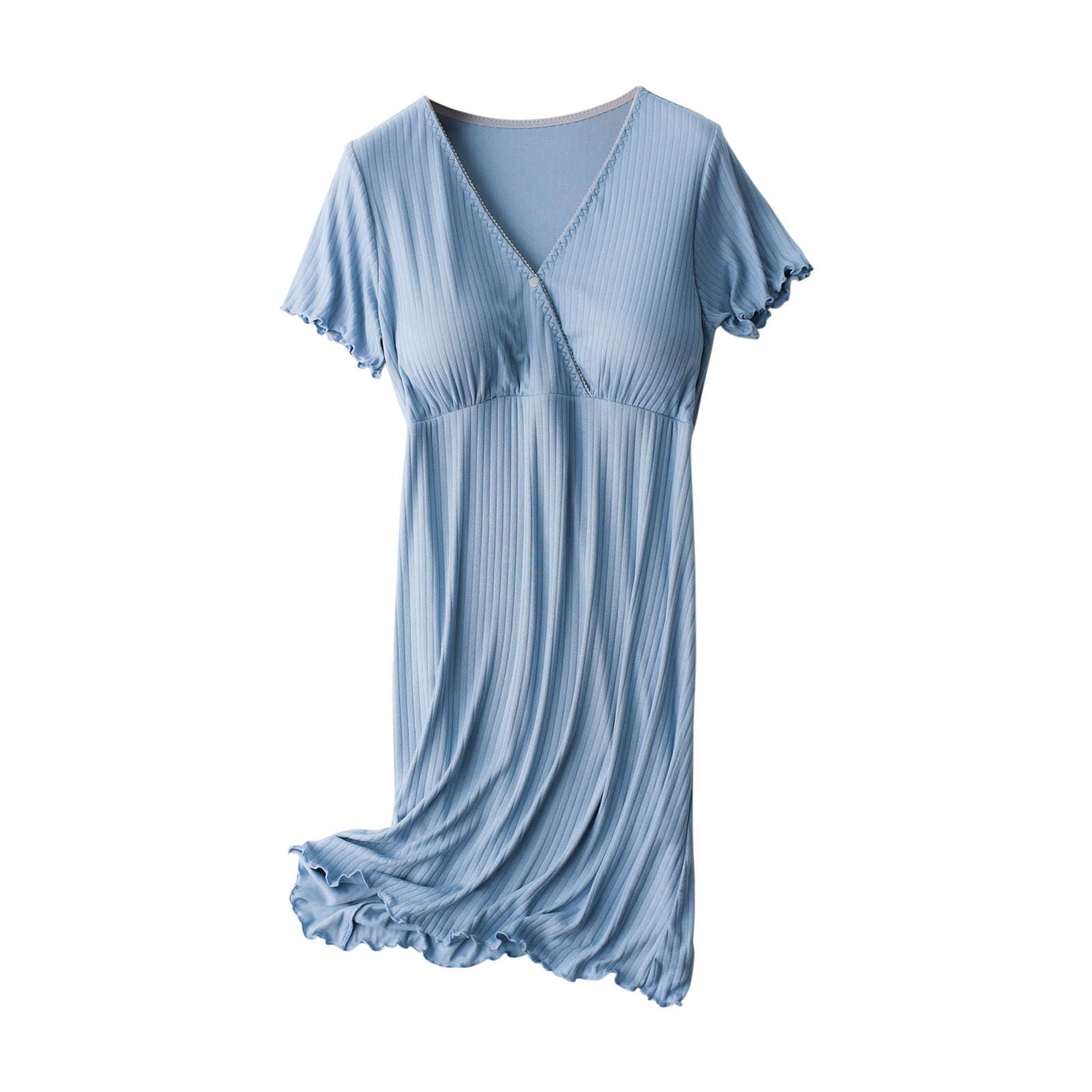 Zwiiyzr 2025 Maternity Pajamas Dress for Women Breastfeeding Dress ...