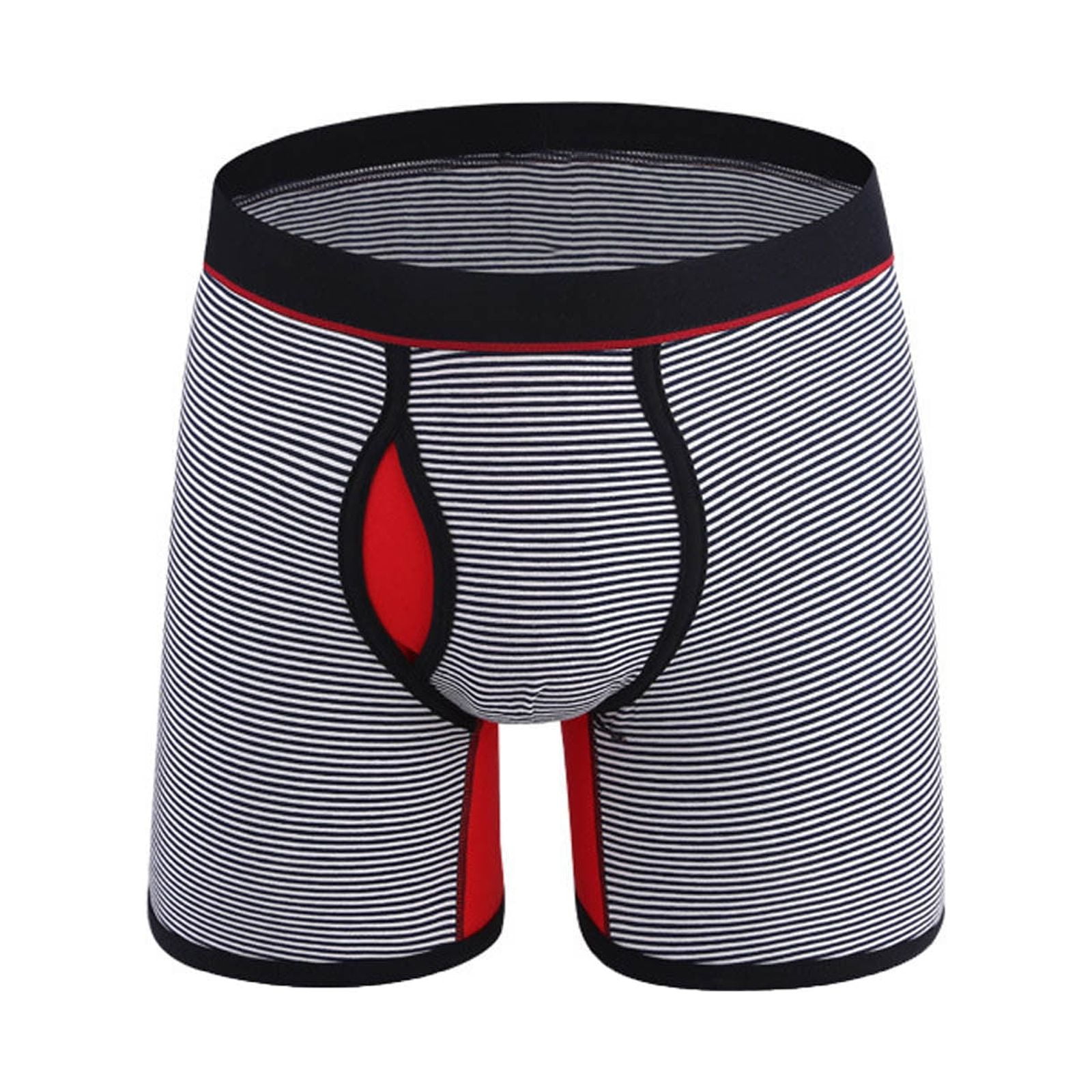 Lovskoo Men's 2024 Underwear Boxer Briefs Striped Low Waisted Mesh ...