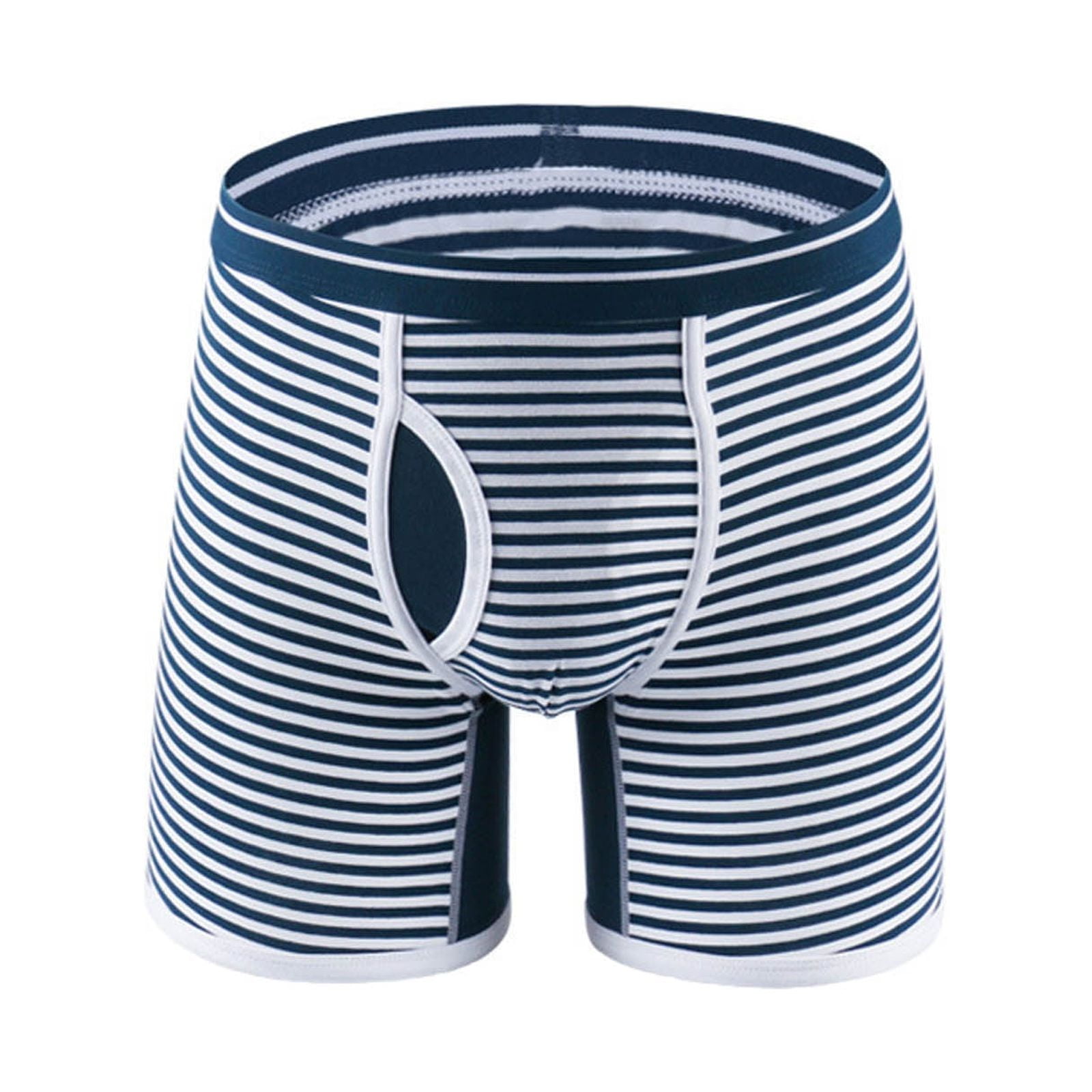 Lovskoo Men's 2024 Underwear Boxer Briefs Striped Low Waisted Mesh ...