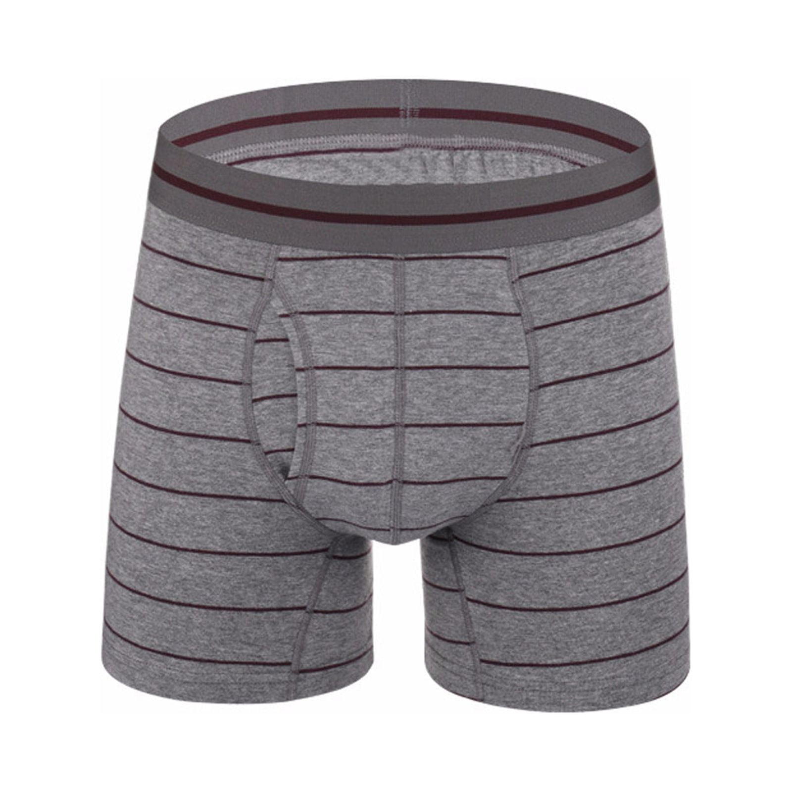 Lovskoo Men's 2024 Underwear Boxer Briefs Striped Side Opening Boxer ...