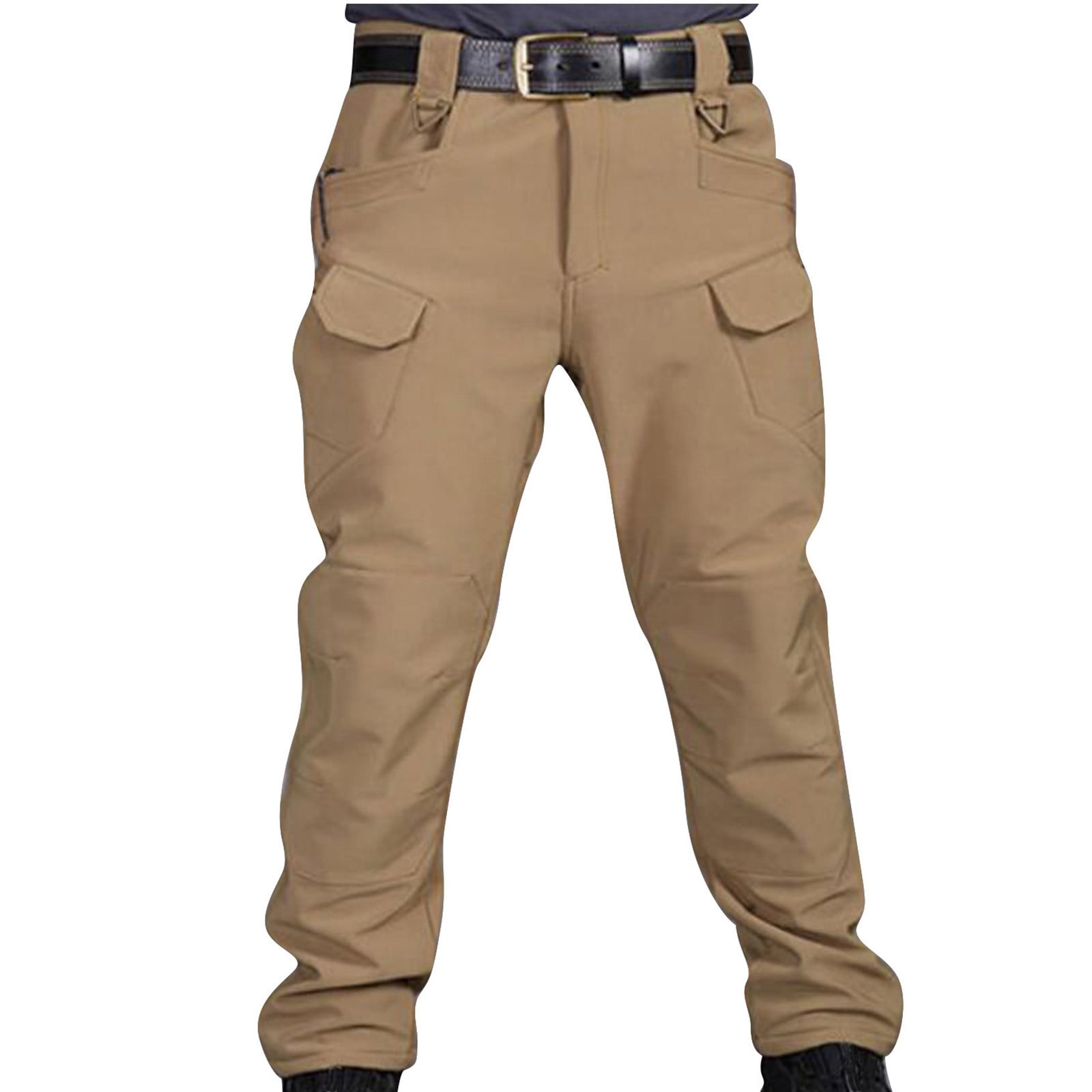 Lovskoo Men's Cargo Pants Waterproof Hiking Cargo Pants Fleece Lined ...