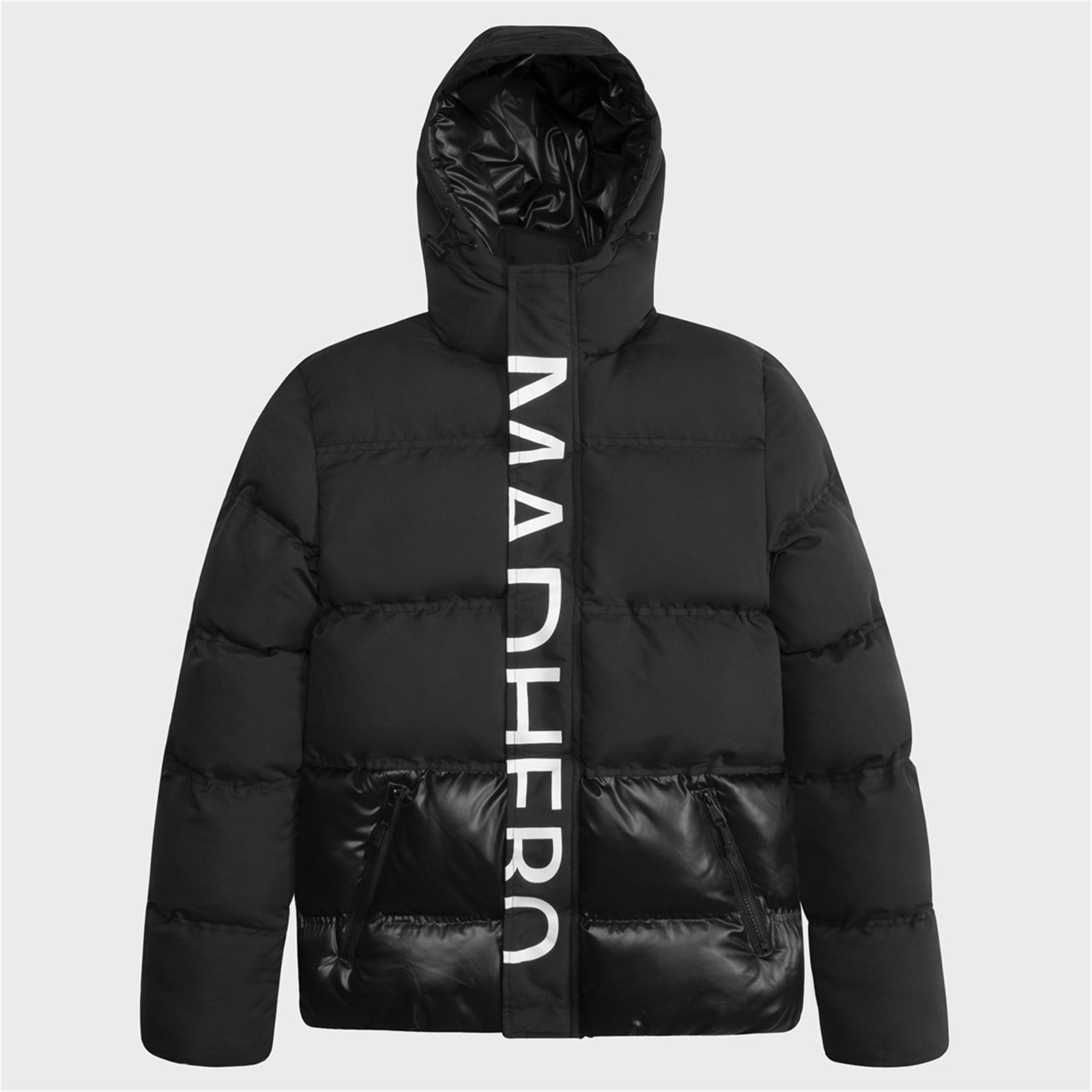 Lovskoo Men's Cotton Jacket Hooded Printed Loose Down Cotton Jacket Men ...