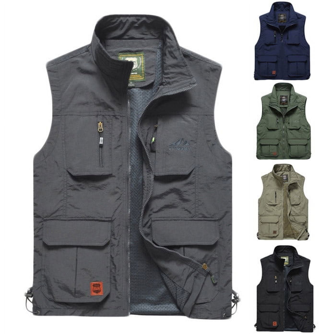 Lovskoo Men's Fishing Vest Summer Sleeveless Outdoor Quick Drying Mesh ...