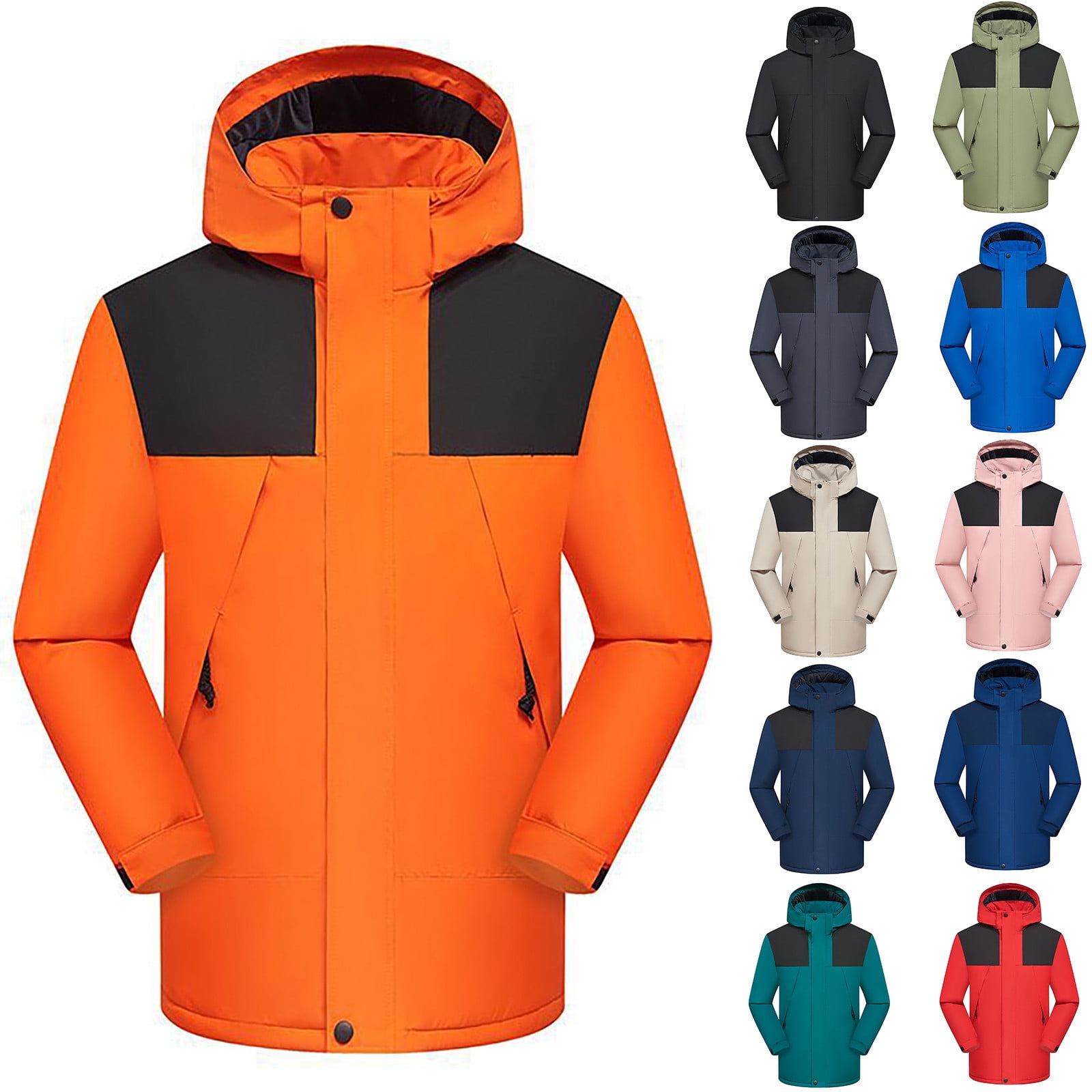 Lovskoo Men's and Women's Rain Jacket Technical Fleece Lined Casual ...