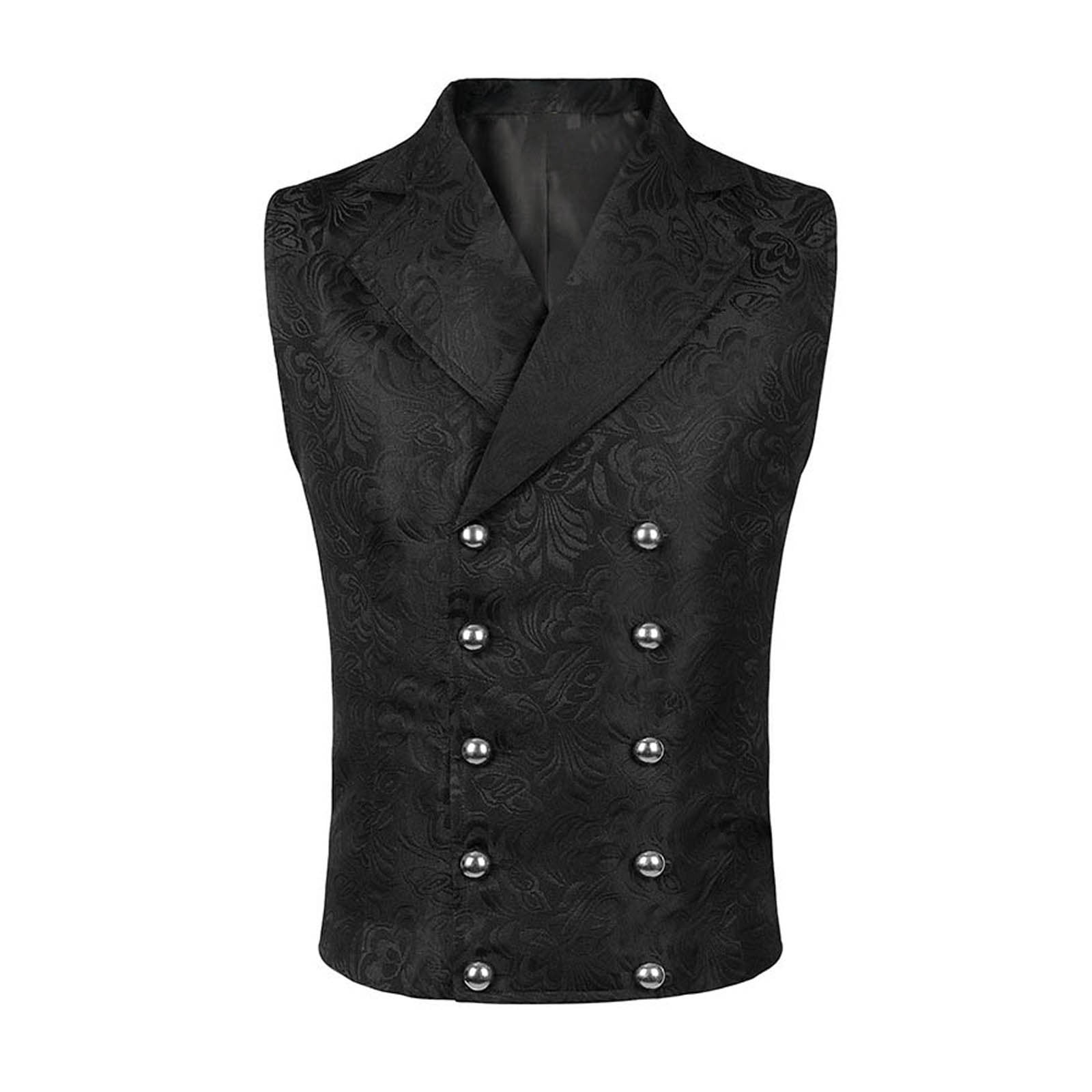 Lovskoo Mens Steampunk Gothic Suit Vest Formal Leisure Tailored Collar ...