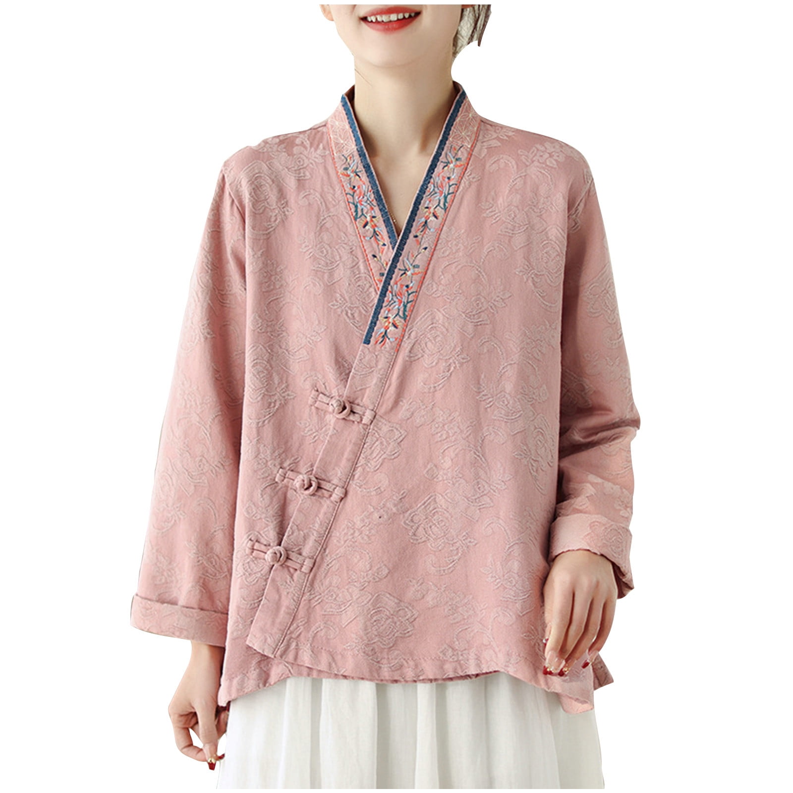 Lovskoo New Chinese Women Clothes 2024 Cotton Linen Shirts Vintage ...