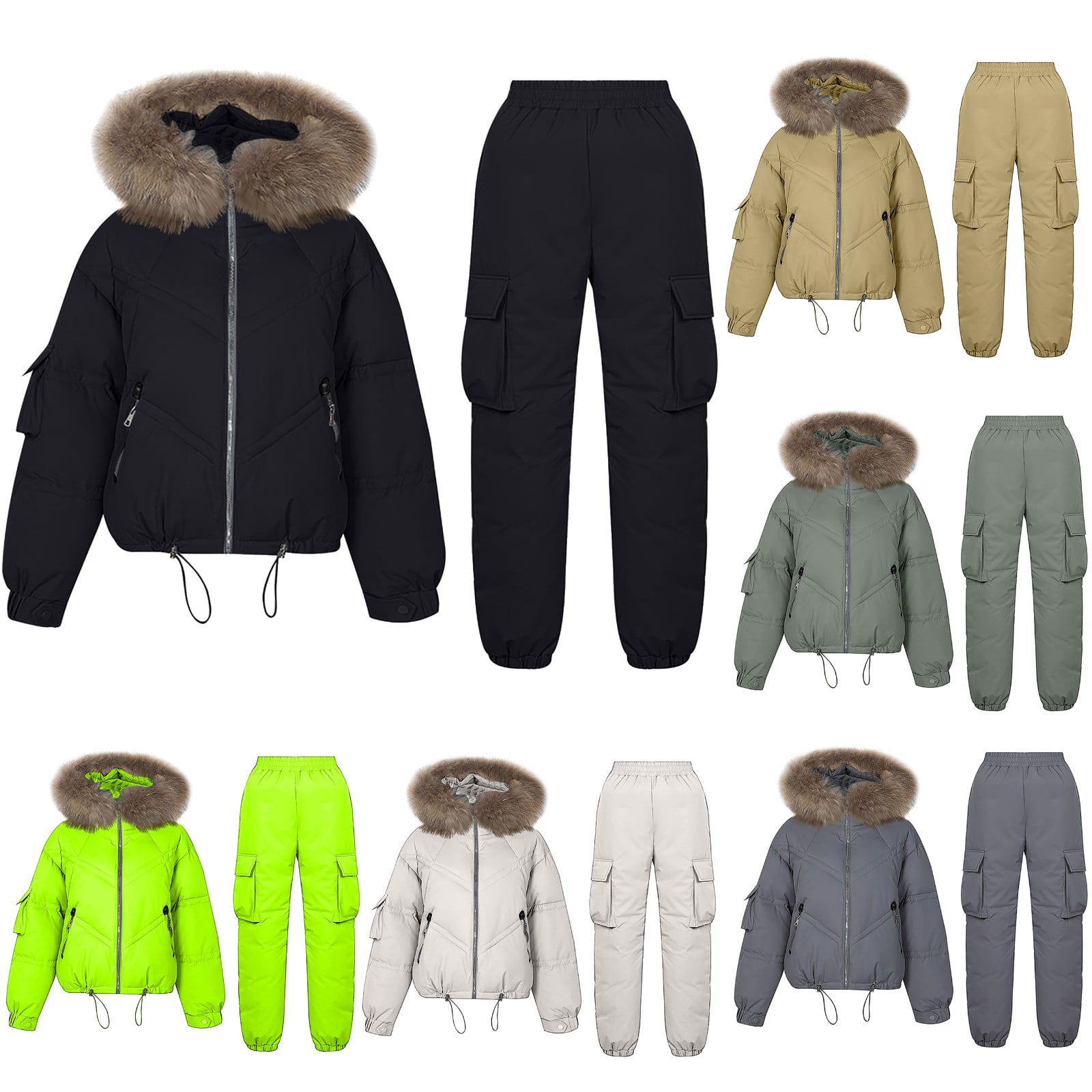 Lovskoo Ski Sets for Women Ski Jackets and Pants Snowsuit Snowboard ...