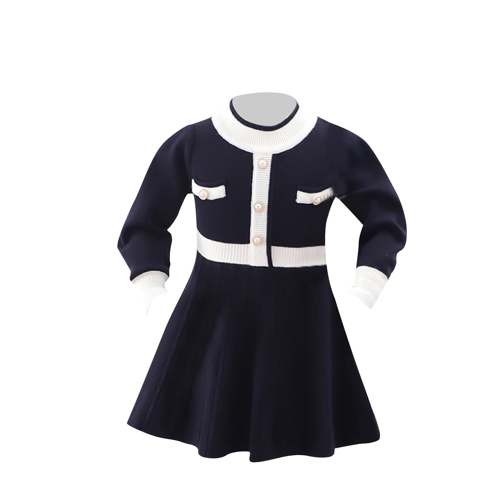 Zwiiyzr Toddler Girls Sweater Dresses Kids Long Sleeve Fall Winter ...