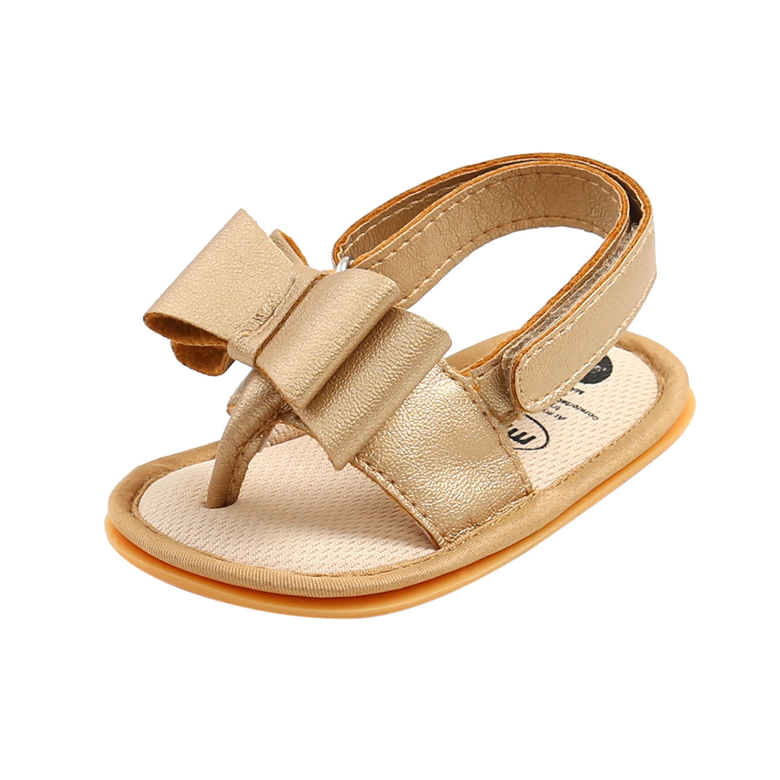 Zwiiyzr Unisex Baby First Walking Shoes 0-18 Months Infant Thong Sandals Flats Boys Girls Bow ...