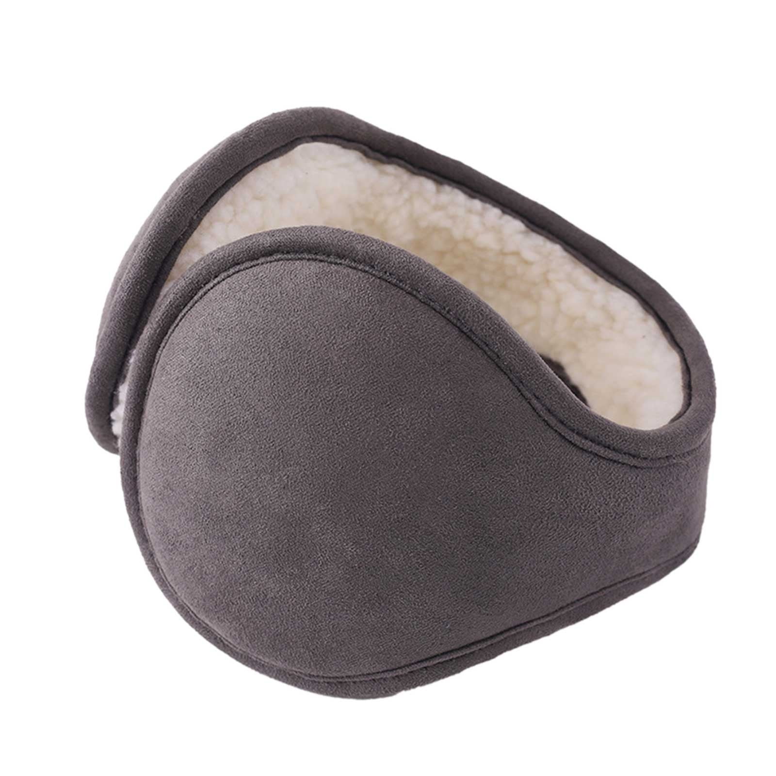 Lovskoo Man's Winter Faux Suede Earmuffs Foldable Solid Color Polar ...
