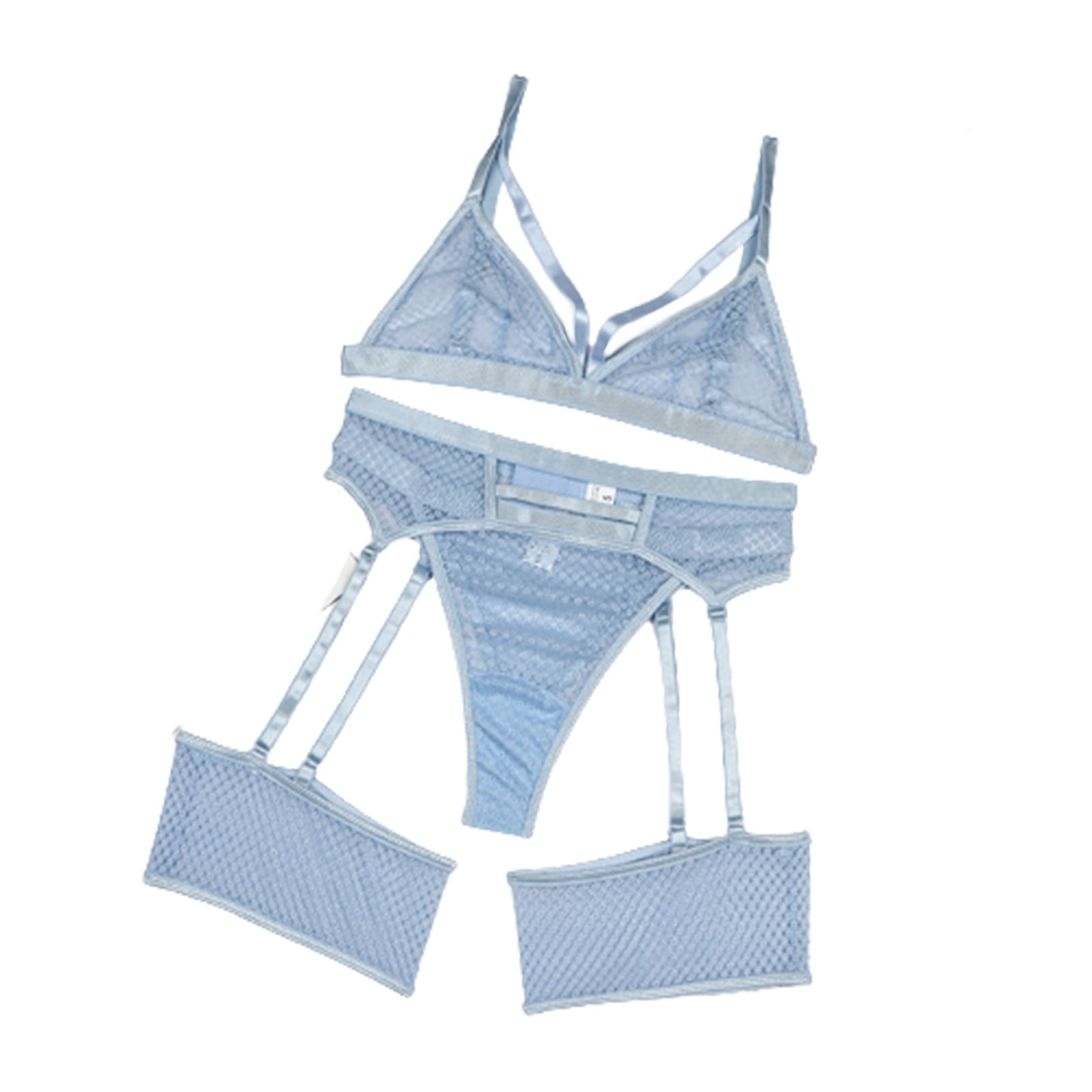 Lovskoo Women Bra And Panty Set See Through Lingerie With Garter Belt